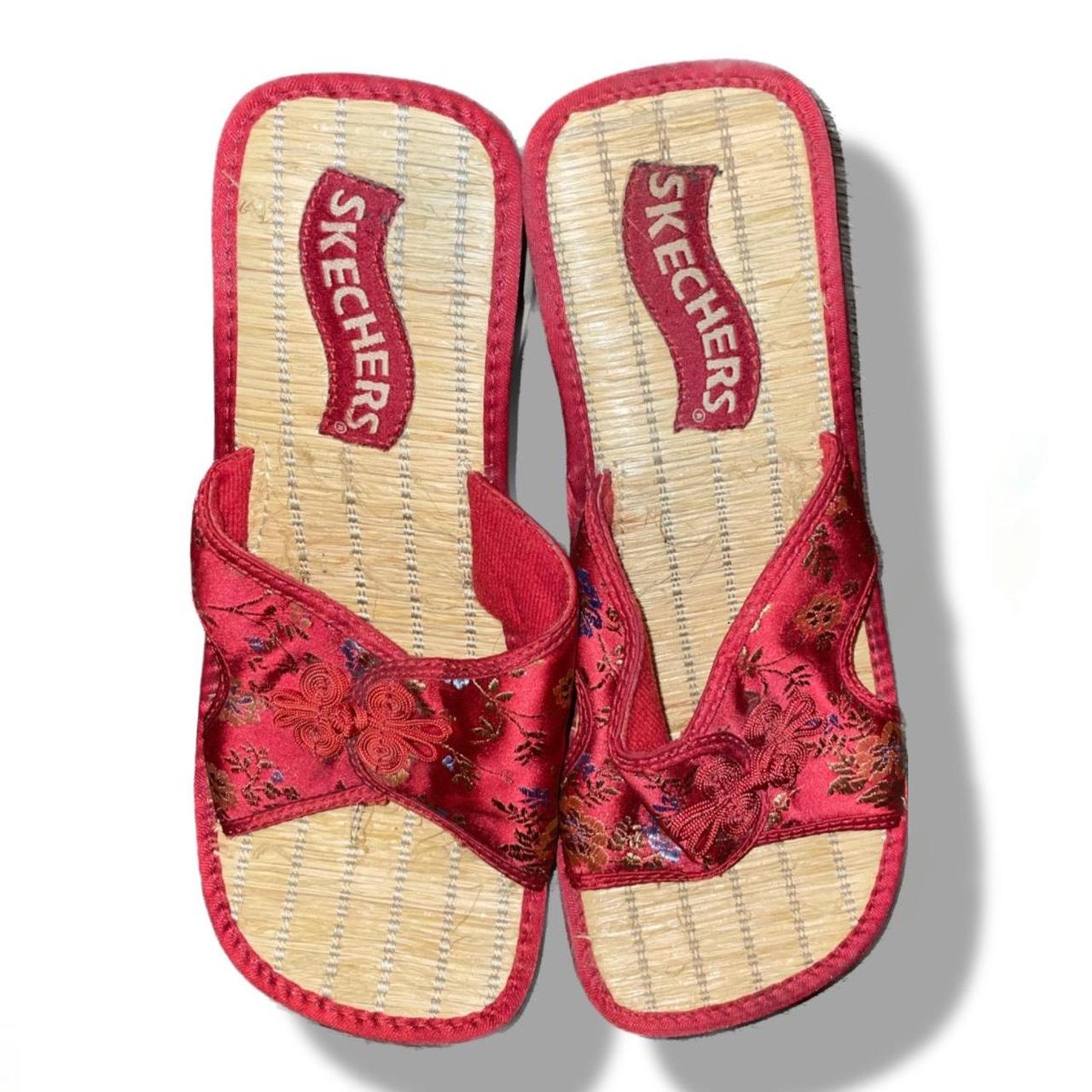 Vintage 90’s Skechers red silk platform cut out... - Depop