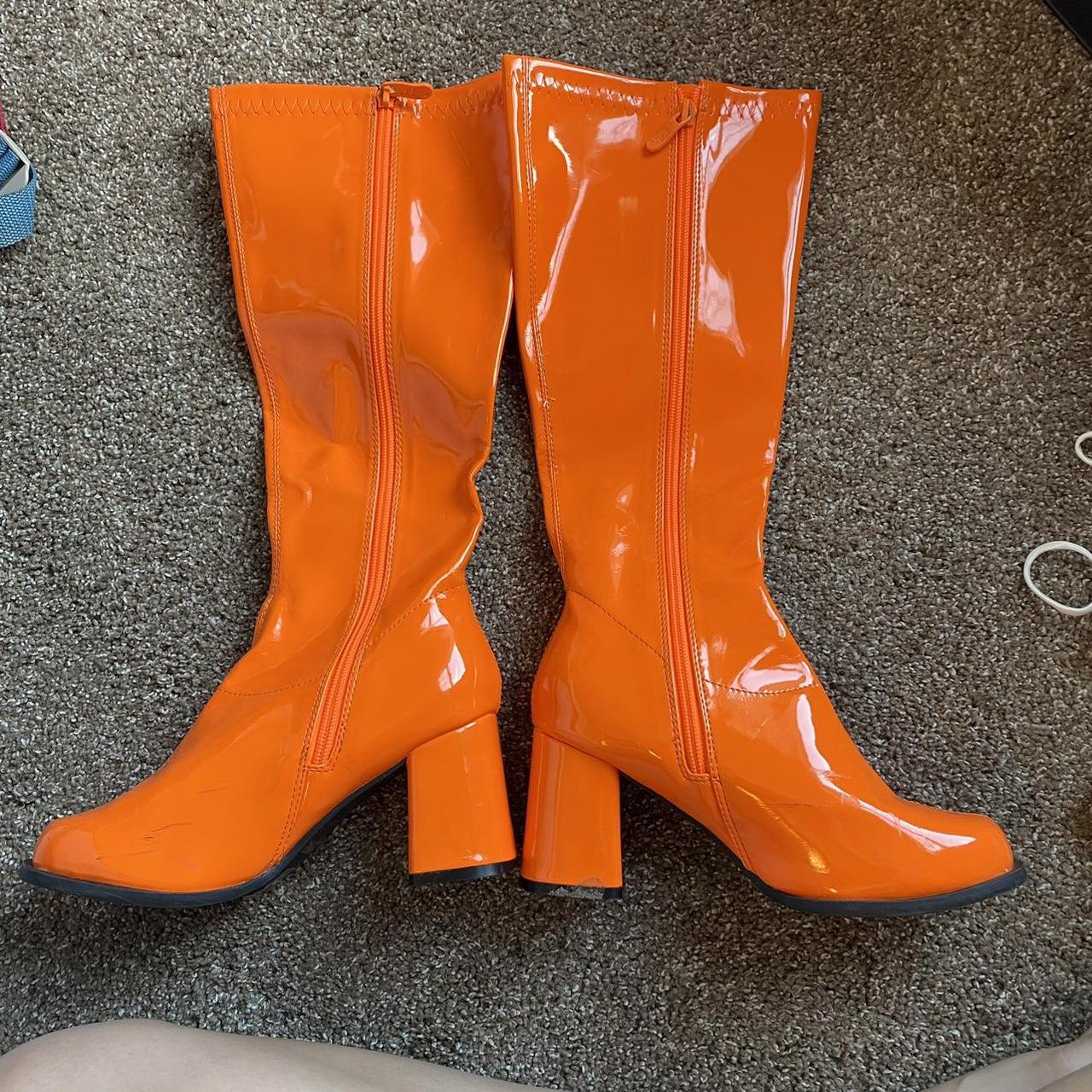 NEON orange Go-Go boots • size 6.5 • in good... | Depop