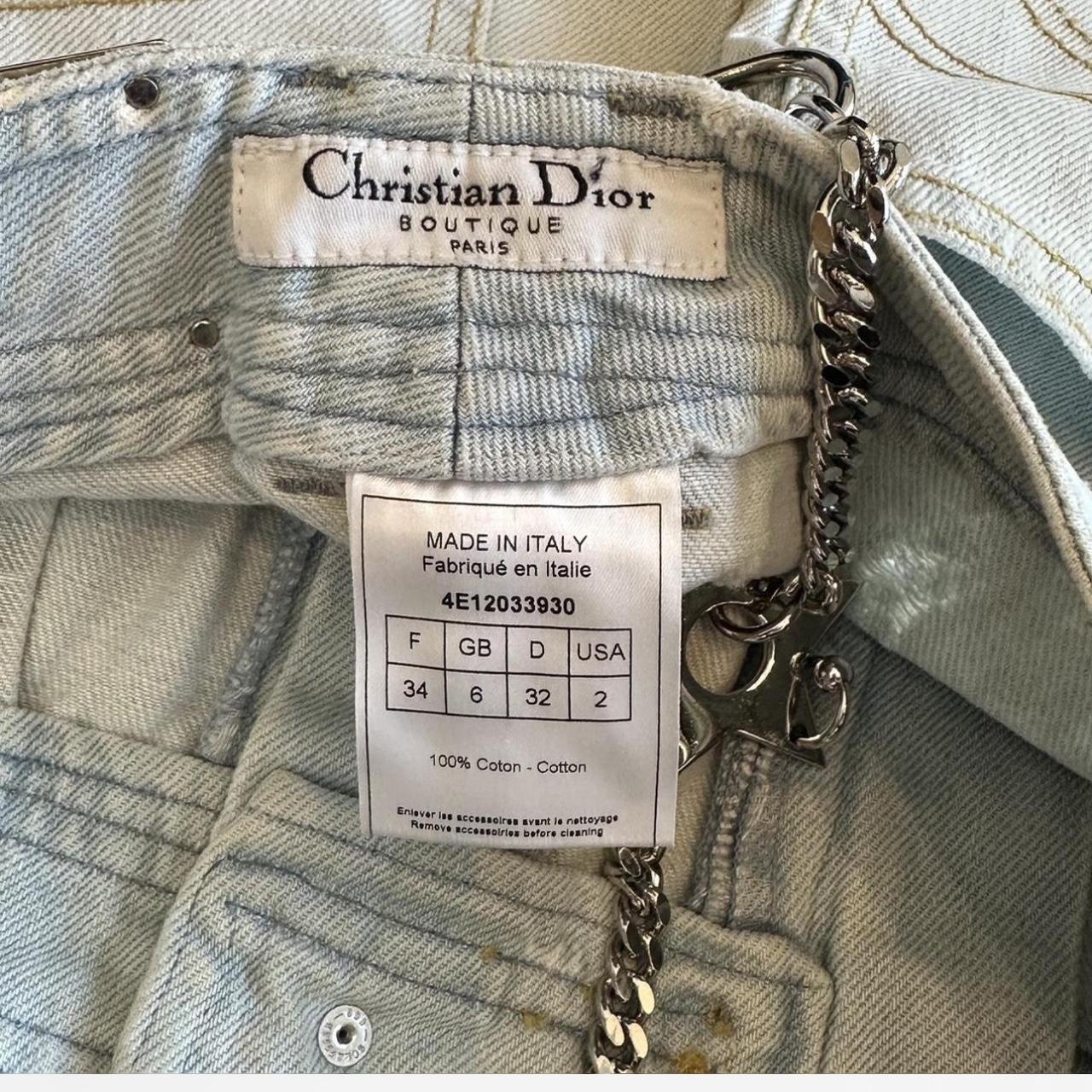 Dior Punk denim skirt with pierced star chains Super... - Depop