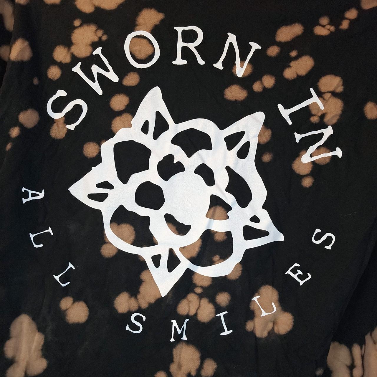 ️SWORN IN ALL SMILES BLEACH SPLATTER T SHIRT ️ SZ... - Depop