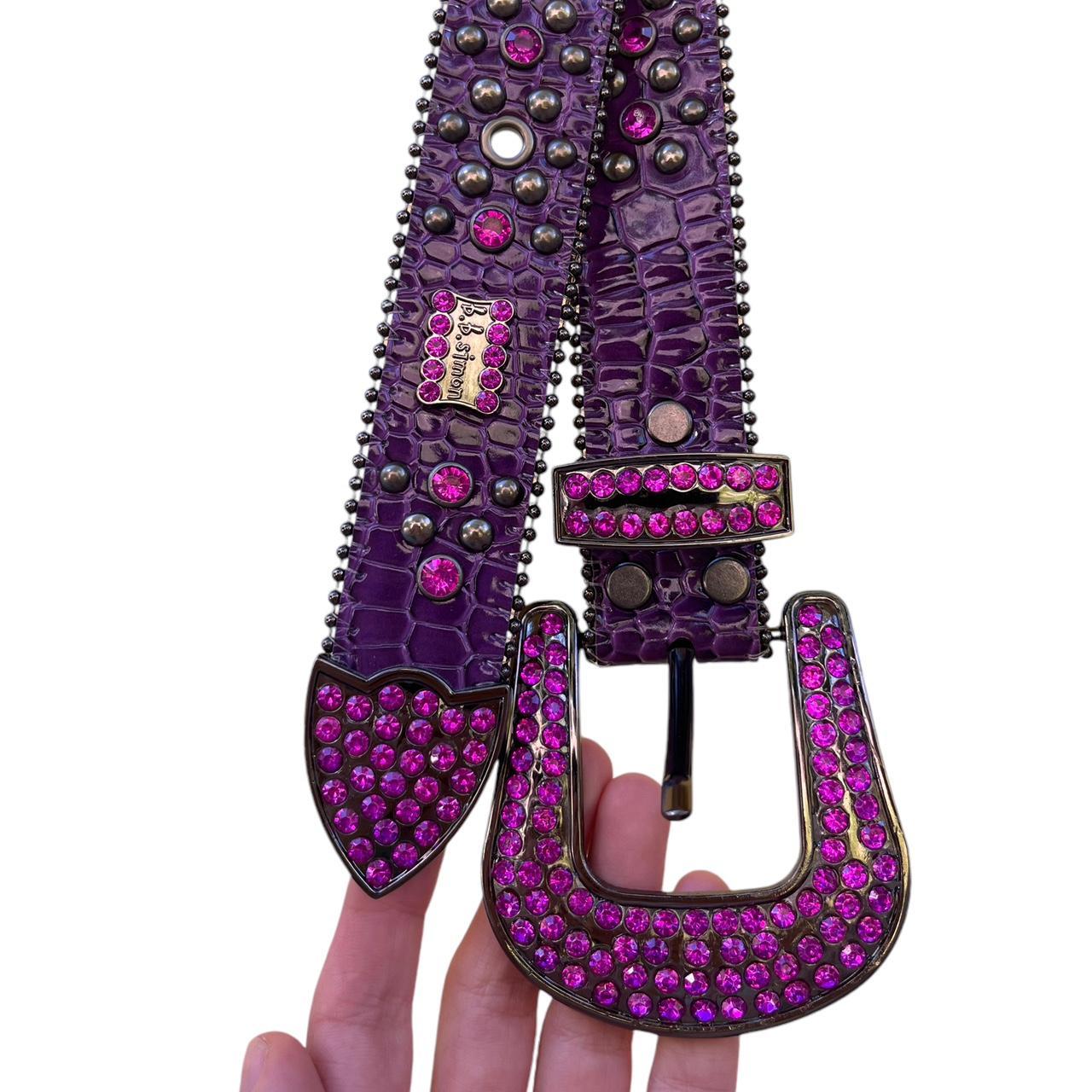 Authentic BB Simon belt in purple with crystals and... - Depop