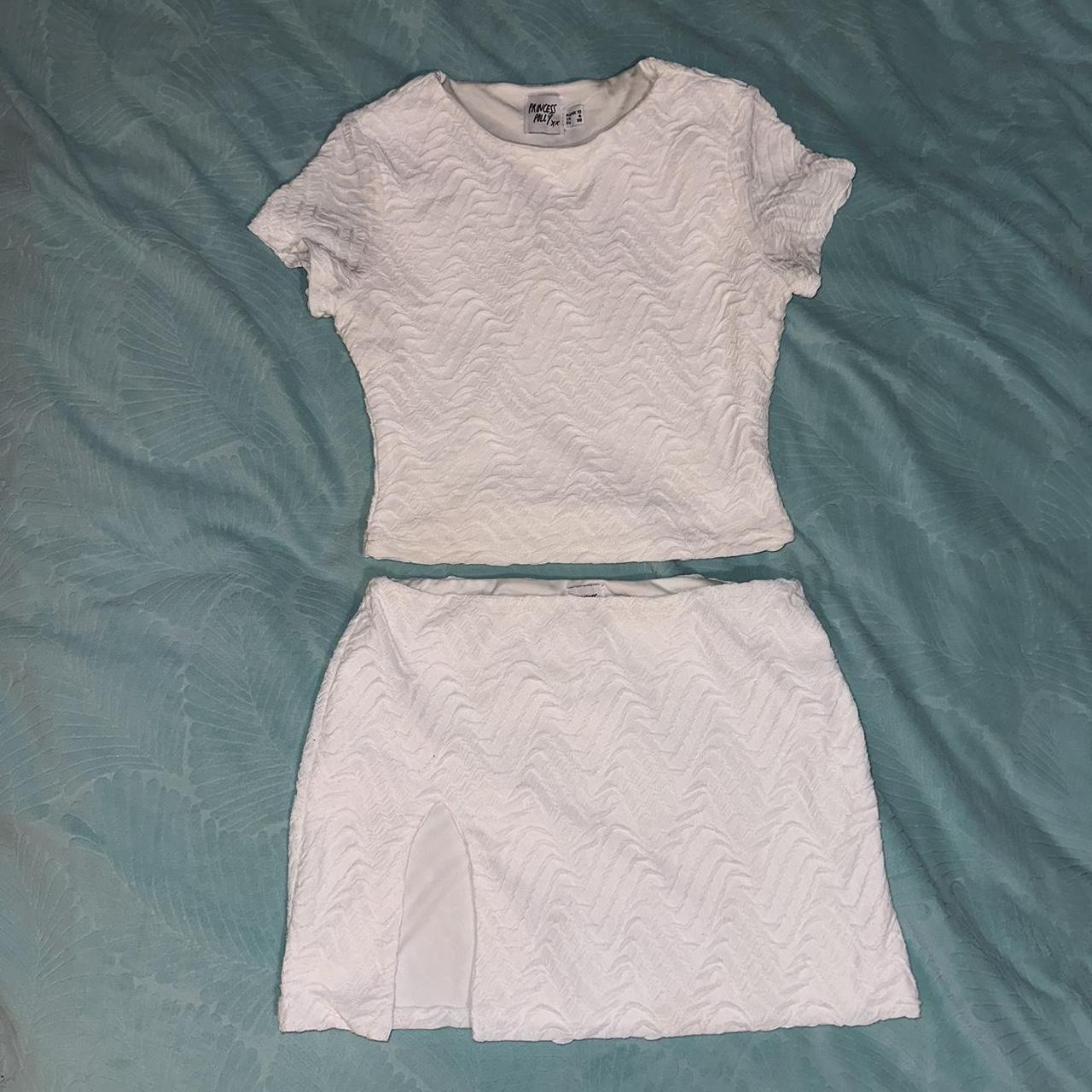 Princess polly white set size 10. Shirt only worn... - Depop
