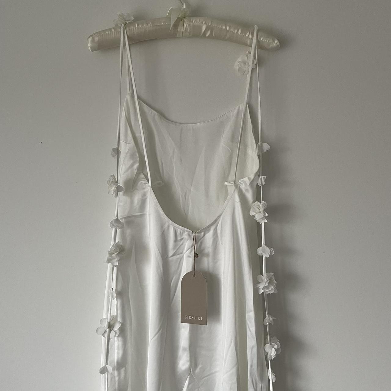 Meshki white maxi dress Open back Flower straps... - Depop