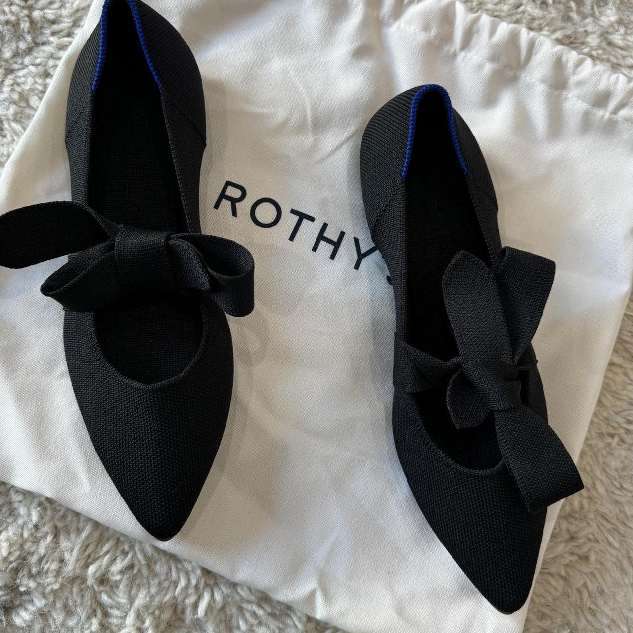 Rothy’s Black Bow Ballet flat Size 8 Original... - Depop