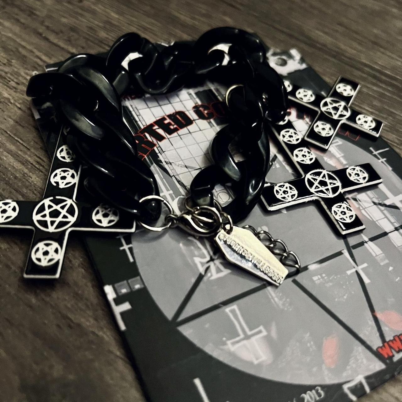 Kreepsville 666 Inverted Cross pentagram chunky... - Depop