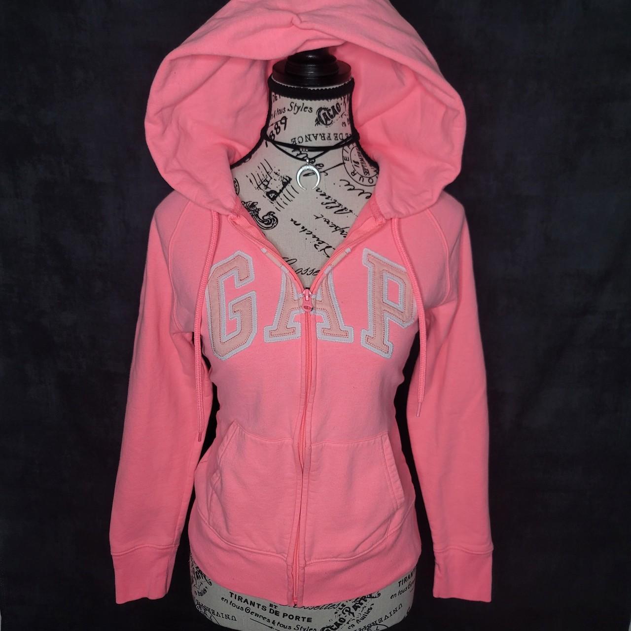 neon pink zip up gap sweater size: xs #gap #y2k - Depop