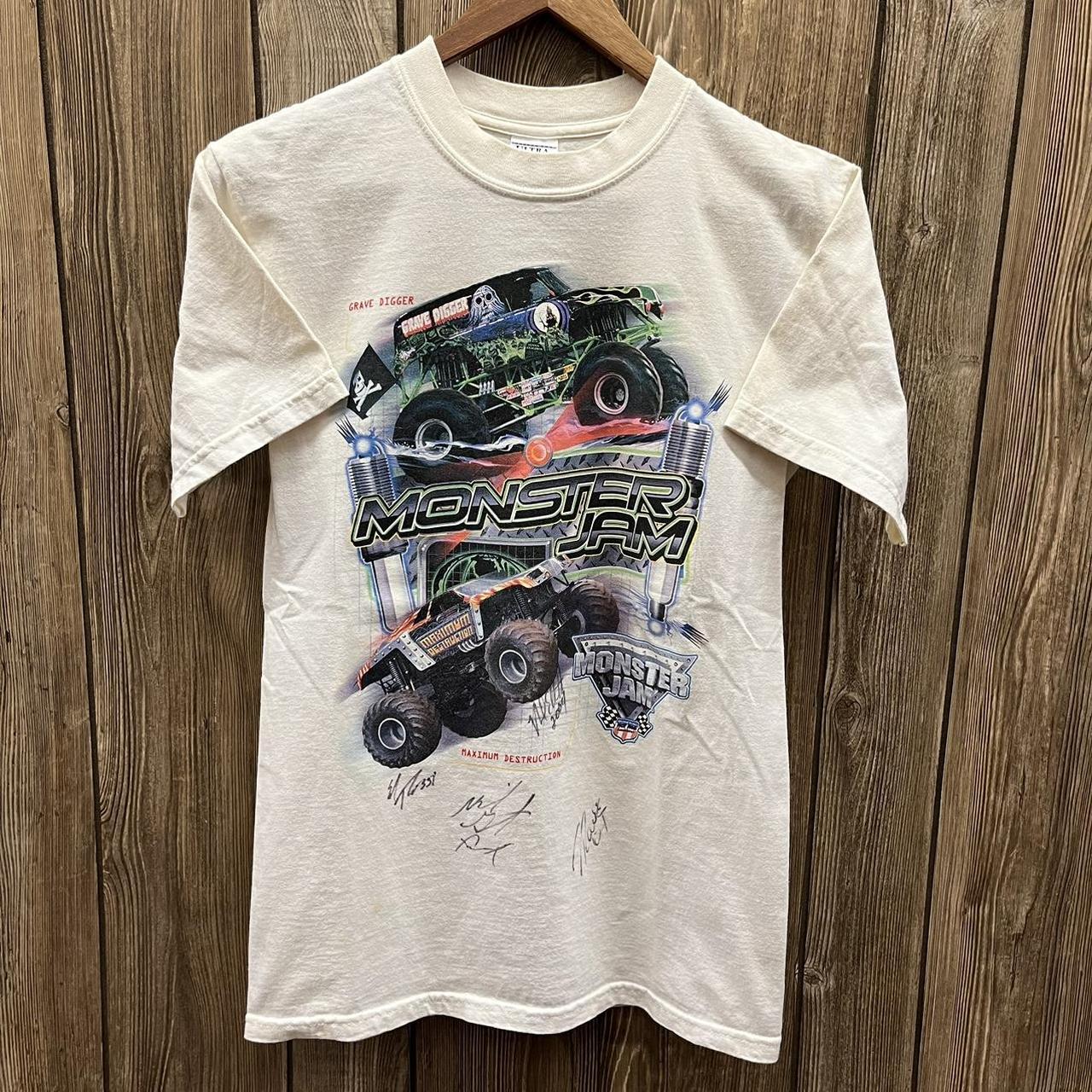 Monster Jam Truck Motorsports Autographed Short... - Depop