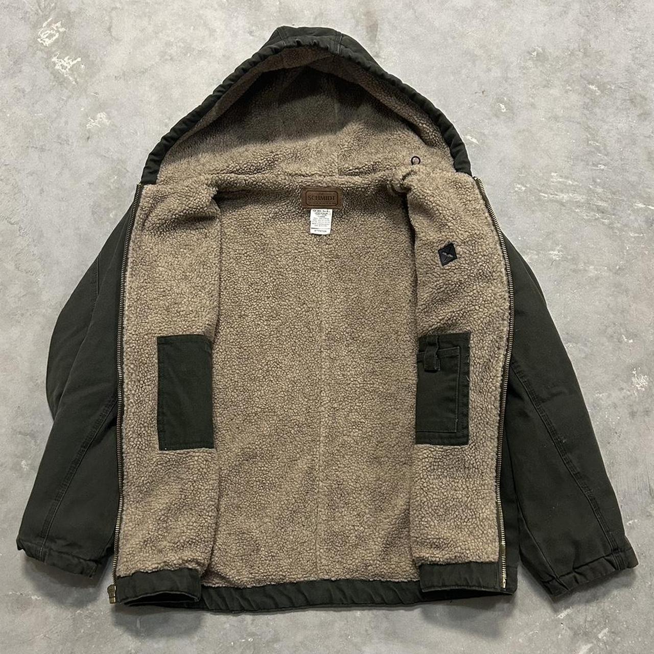 vintage schmidt workwear heavy canvas hooded... - Depop