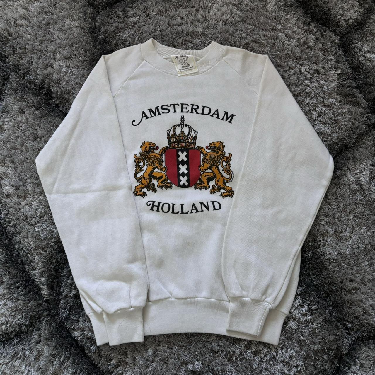 vintage 80s 90s holland amsterdam raglan crewneck... - Depop