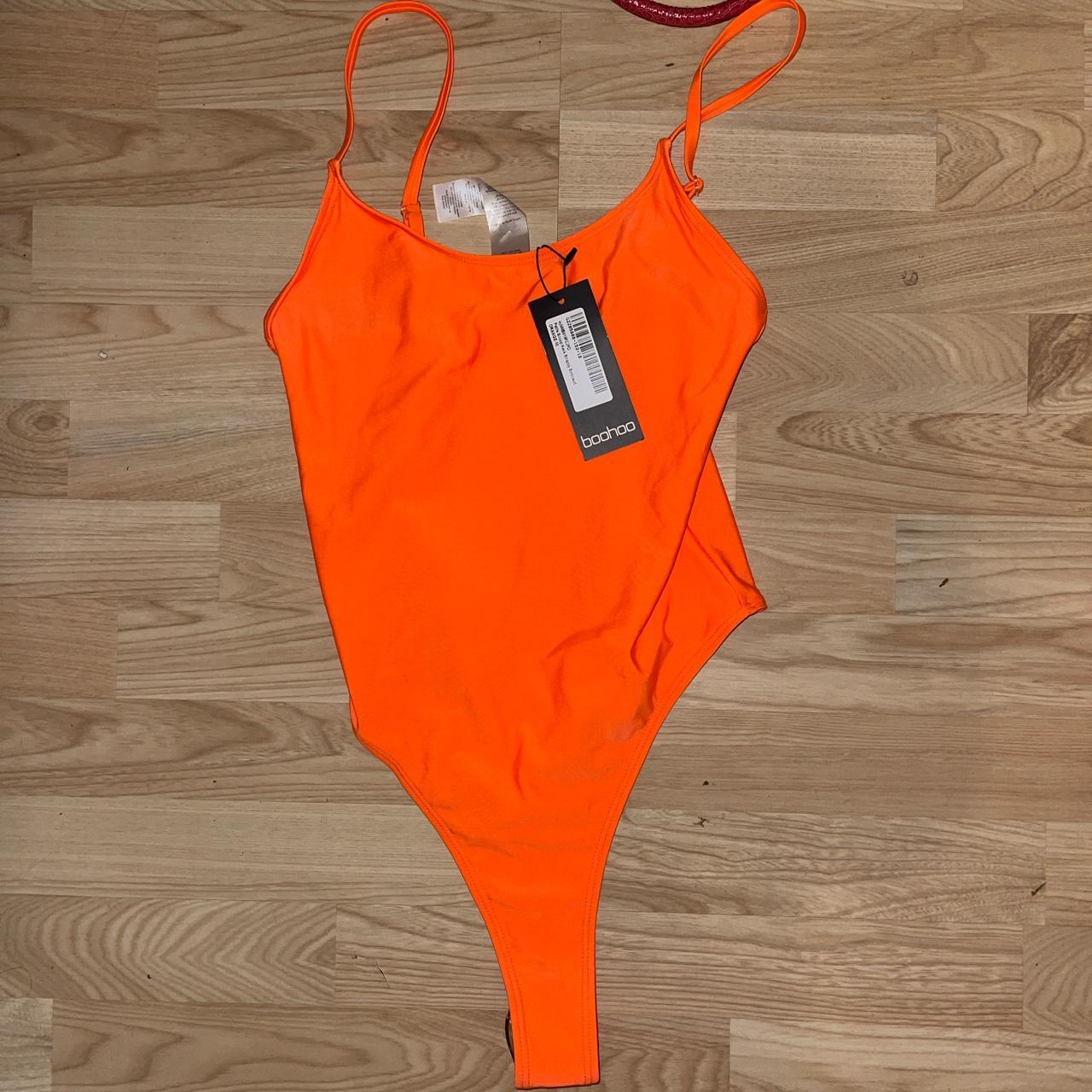 Neon orange swimming costume size 10 brand new - Depop
