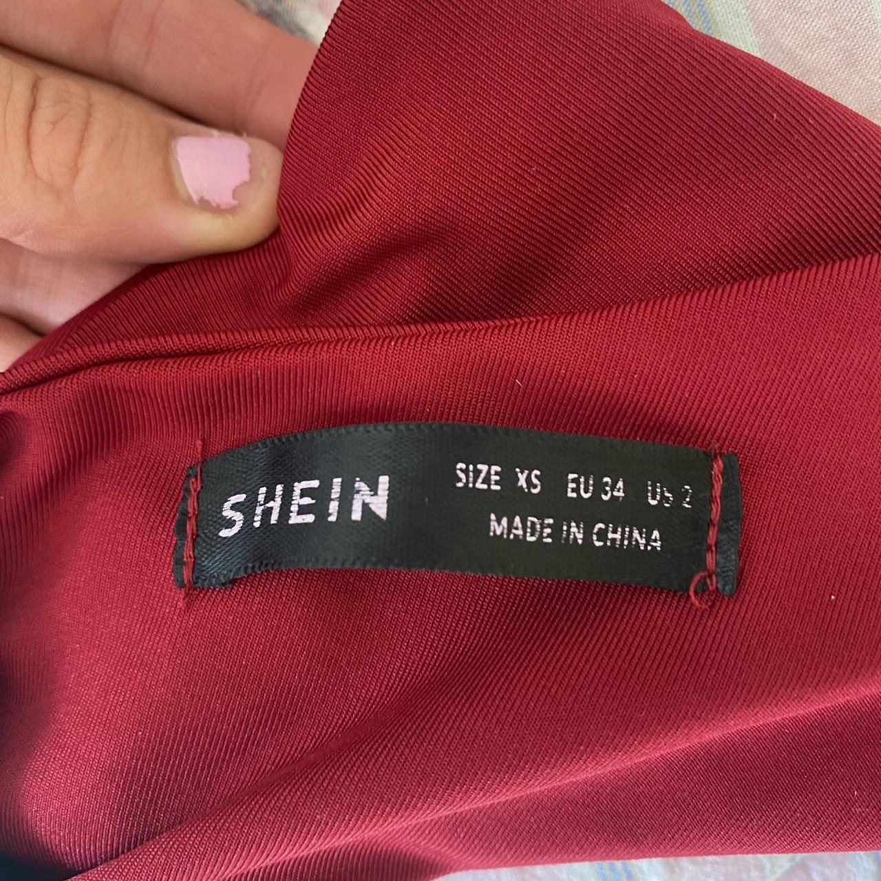 Red shein asymmetric mini dress Size XS - Depop