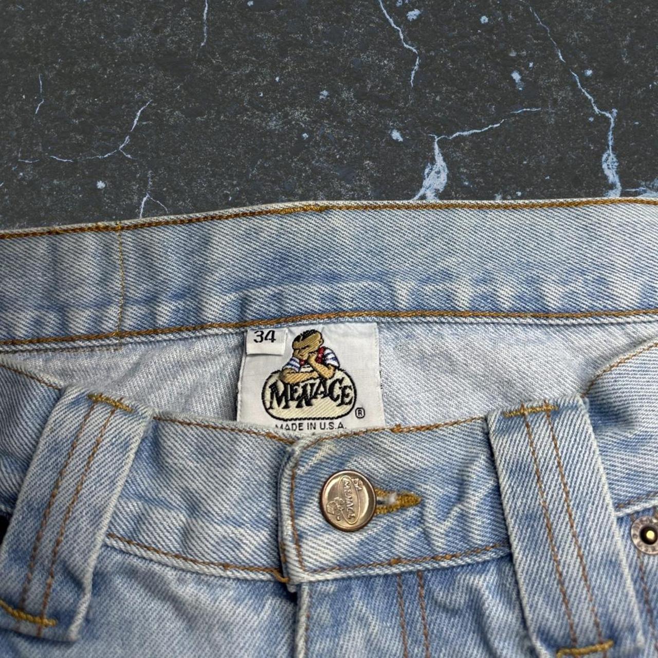 Menace cyber rave baggy jeans, size 34x34. Made in... - Depop