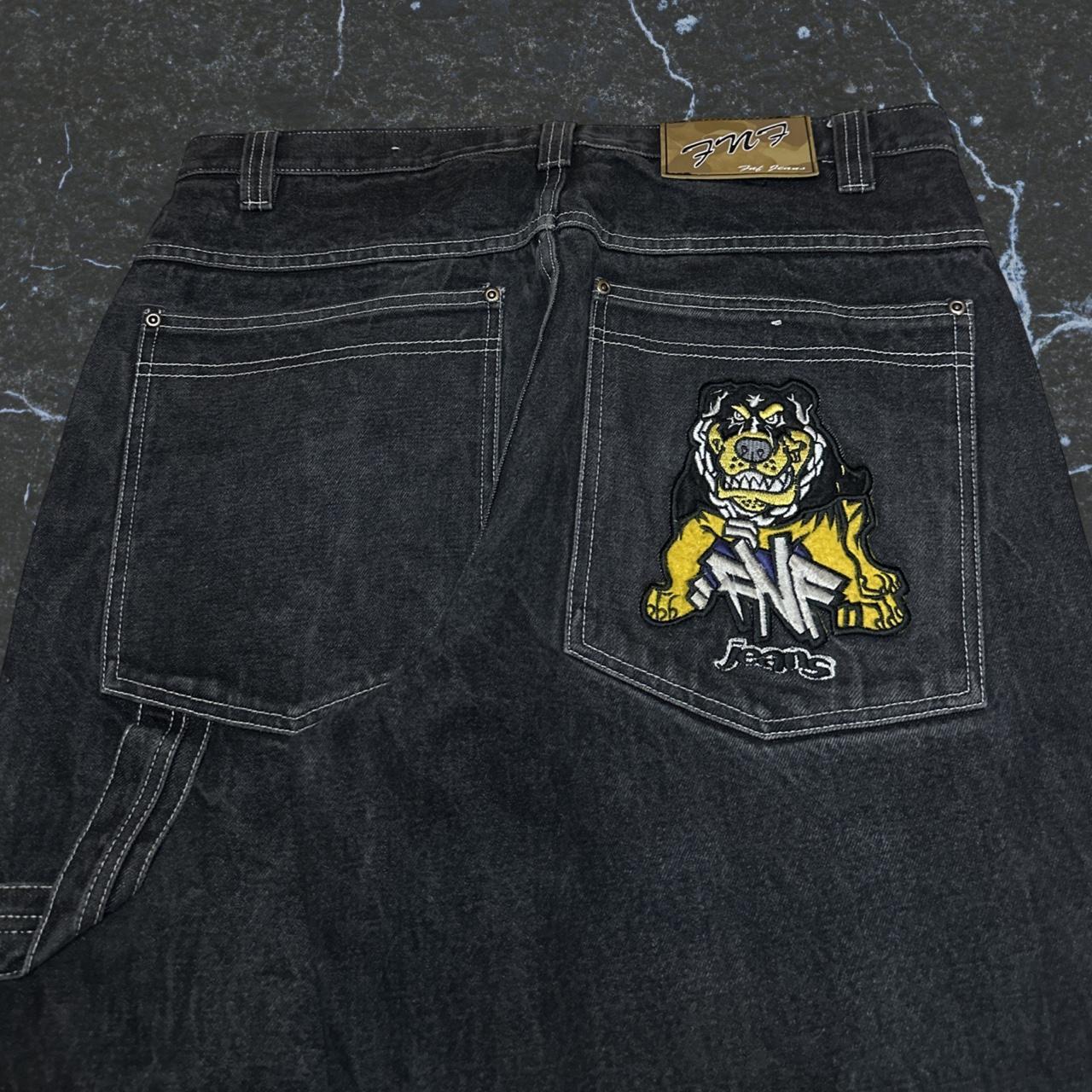 FNF washed black baggy carpenter jeans, size 34x31... - Depop