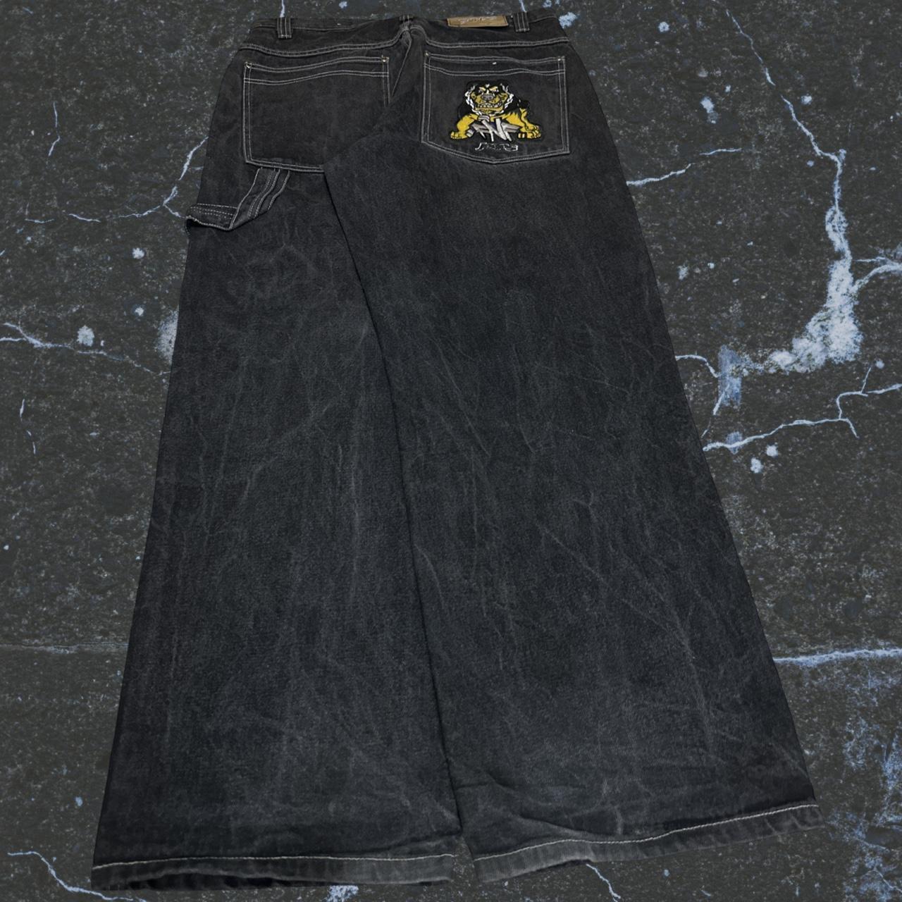 FNF washed black baggy carpenter jeans, size 34x31... - Depop