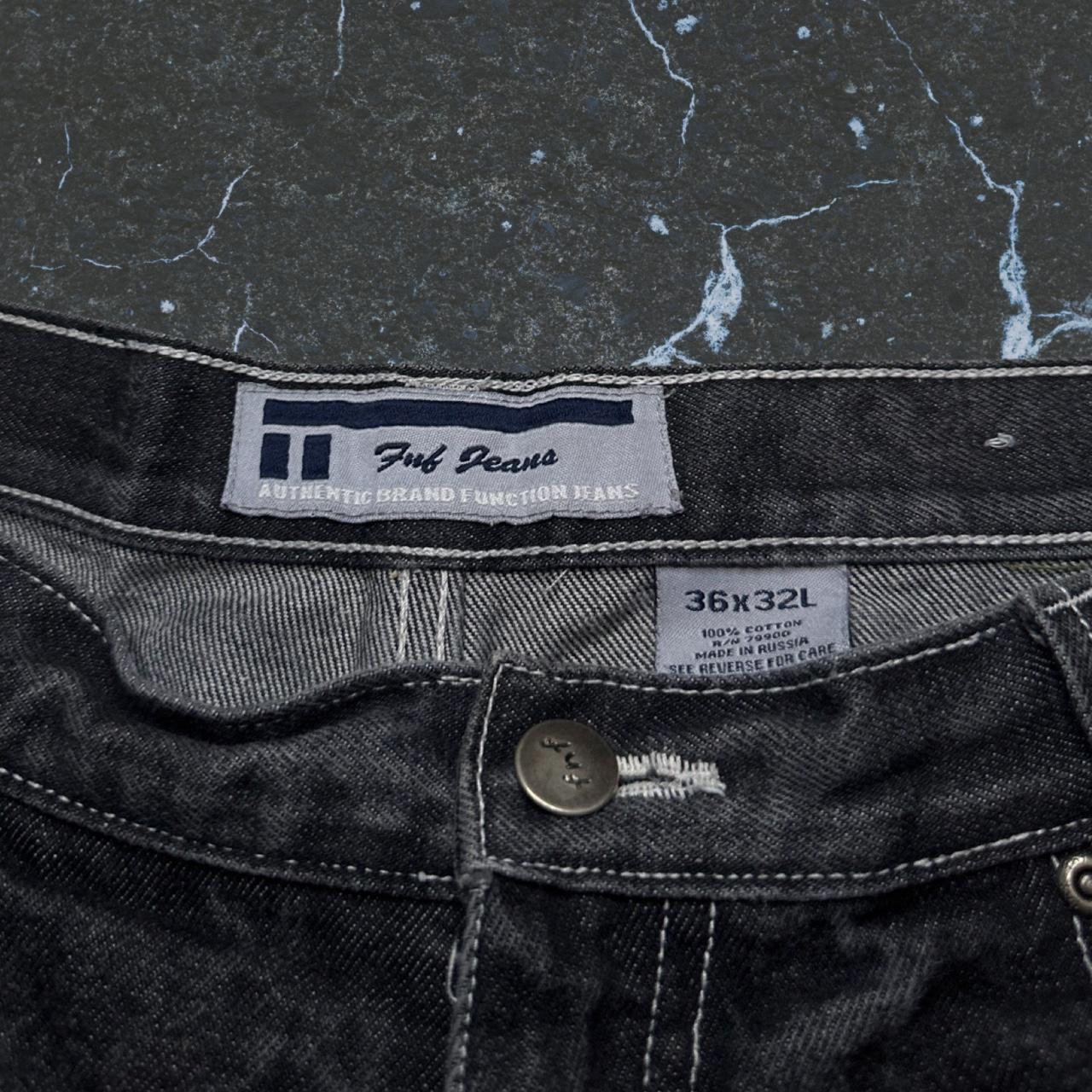 FNF washed black baggy carpenter jeans, size 34x31... - Depop