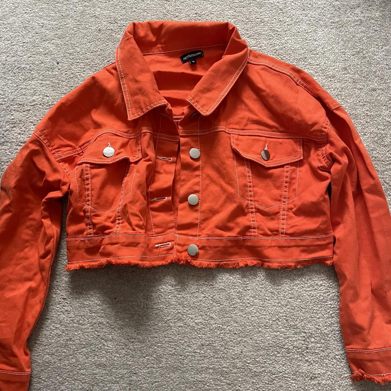 Orange cropped jacket from PLT new without tags... - Depop