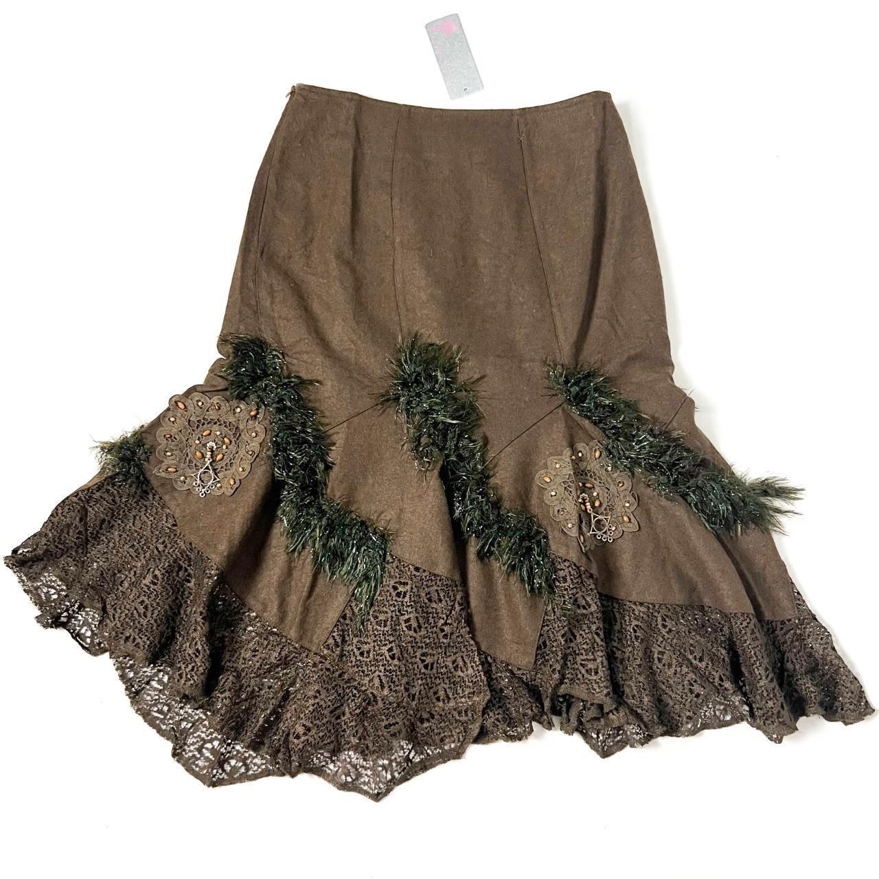 00s fairy grunge handkerchief wool skirt Deadstock... - Depop