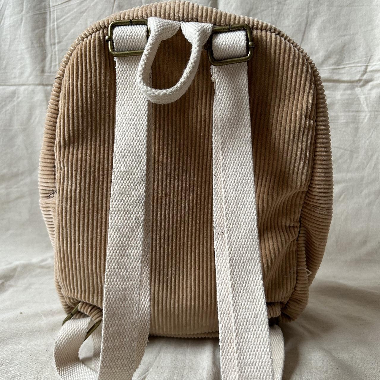 TYPO CORDUROY BACKPACK Some wear and tear, fabric... - Depop