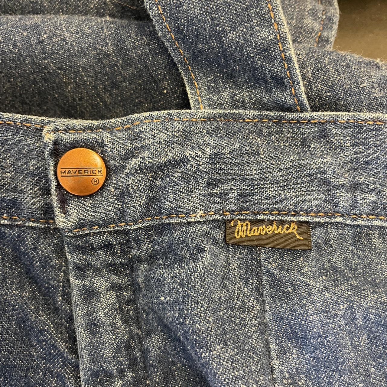 Vintage 1970’s Dark Wash Maverick Overalls Size S.... - Depop