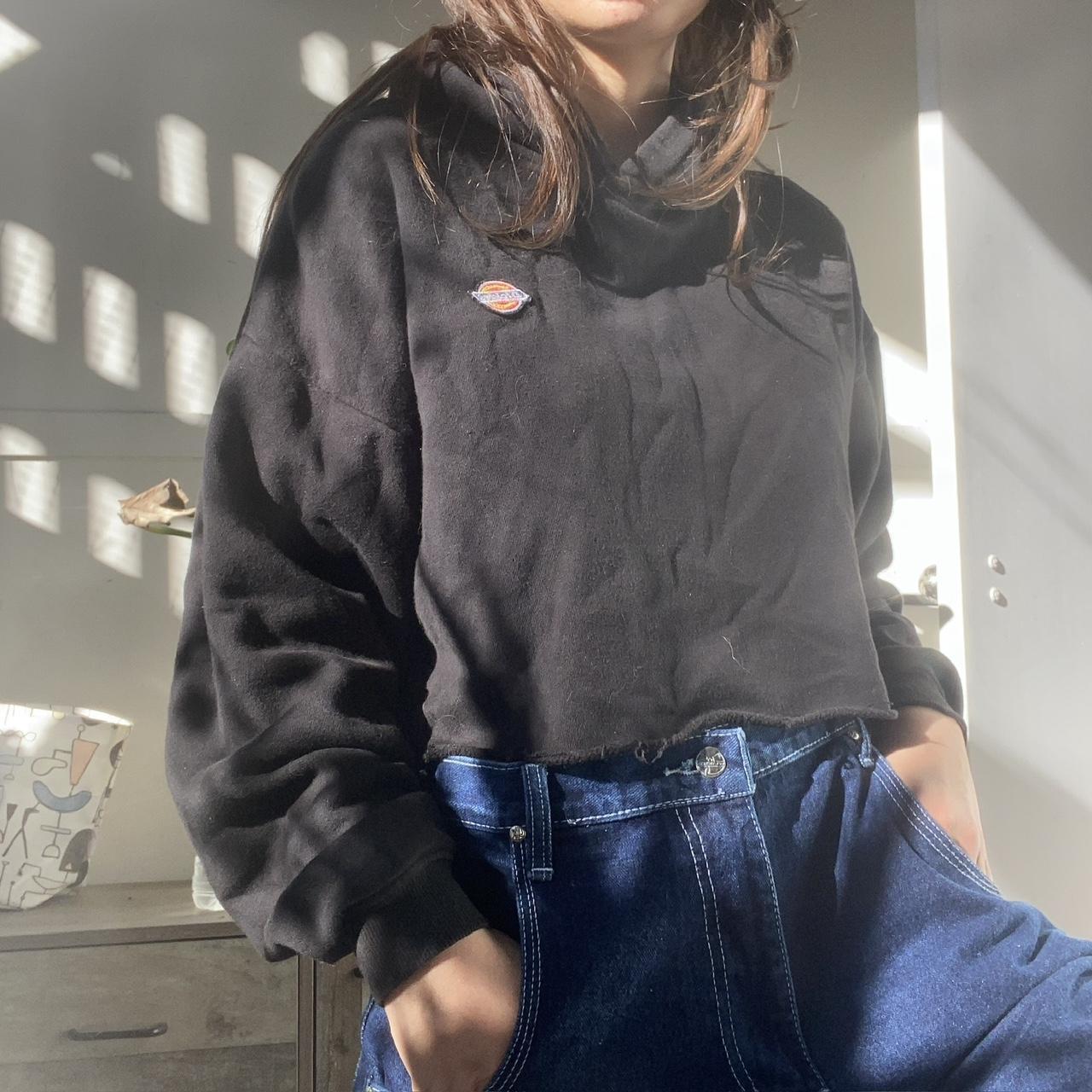 black dickies cropped hood ☕️ hood string has been... - Depop
