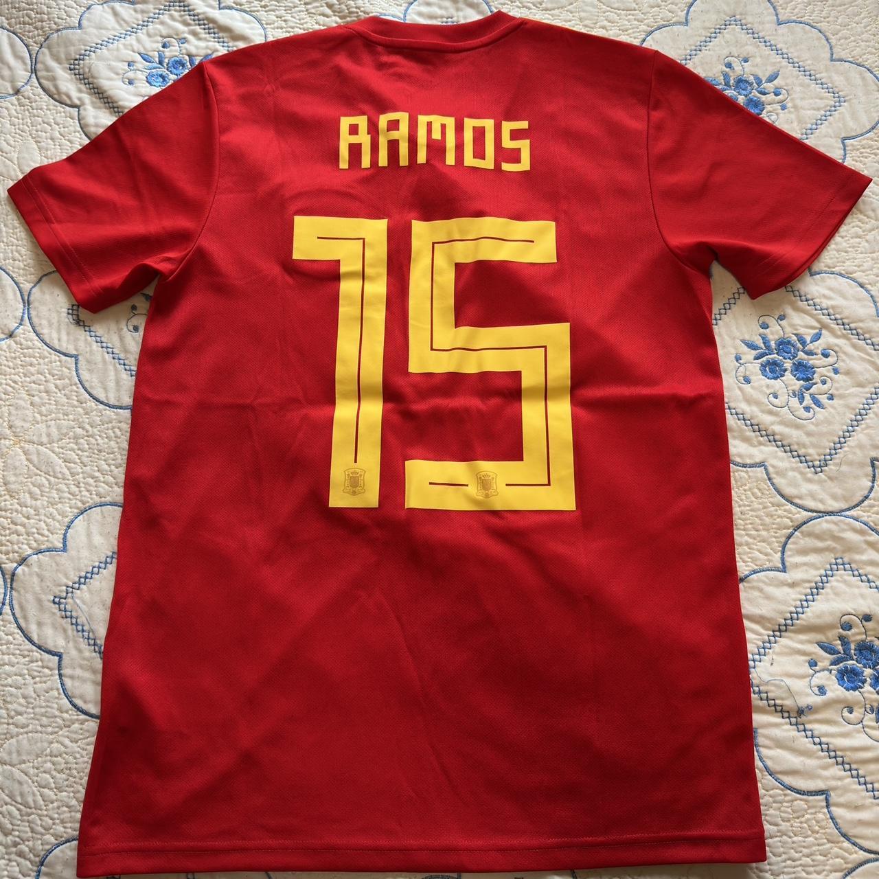 Adidas Spain Sergio Ramos jersey 2018 World Cup... - Depop