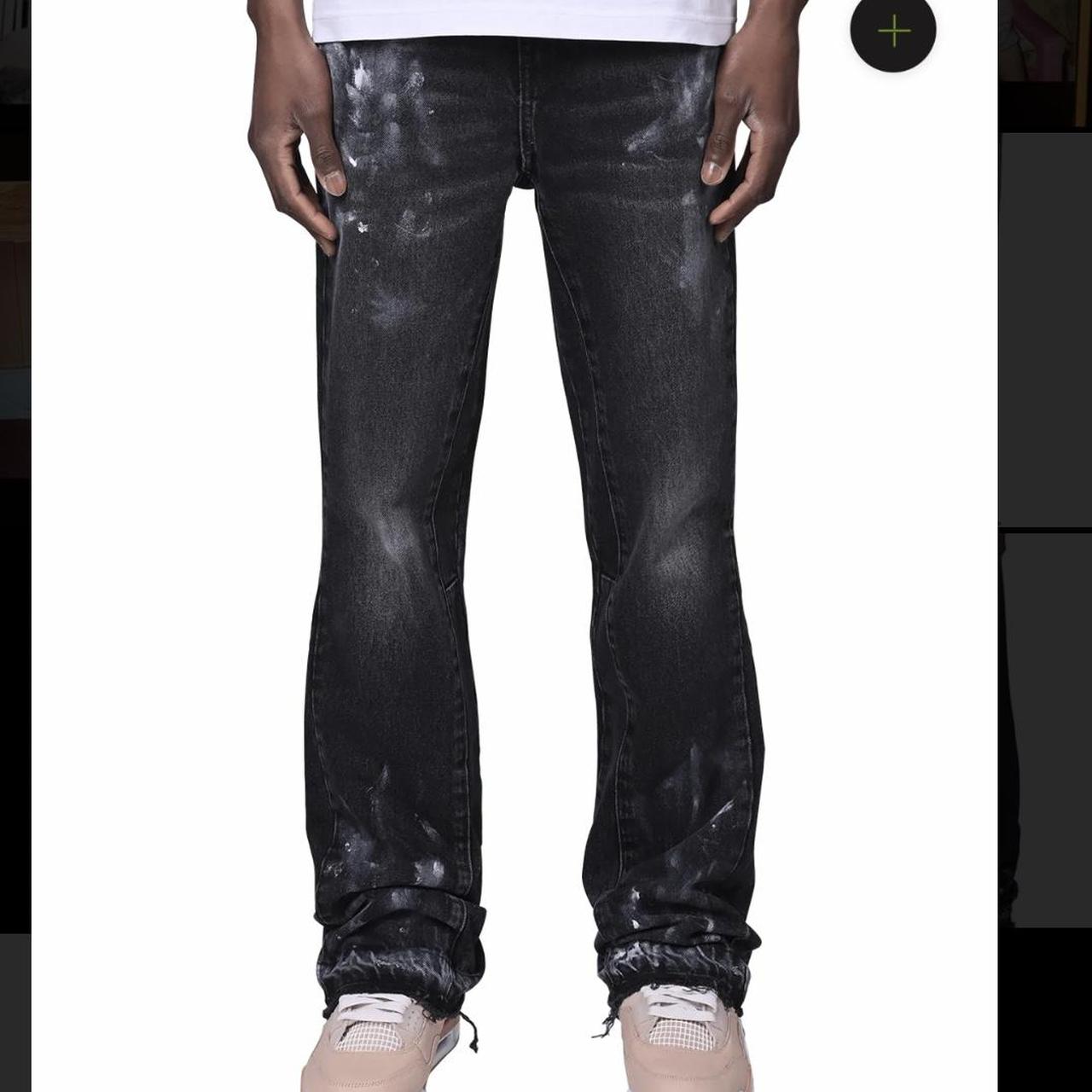 REPUTATION STUDIOS Flare black painters denim jeans.... - Depop
