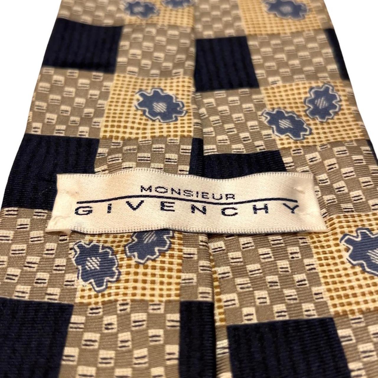 Vintage Givenchy silk tie. Abstract floral pattern.... - Depop