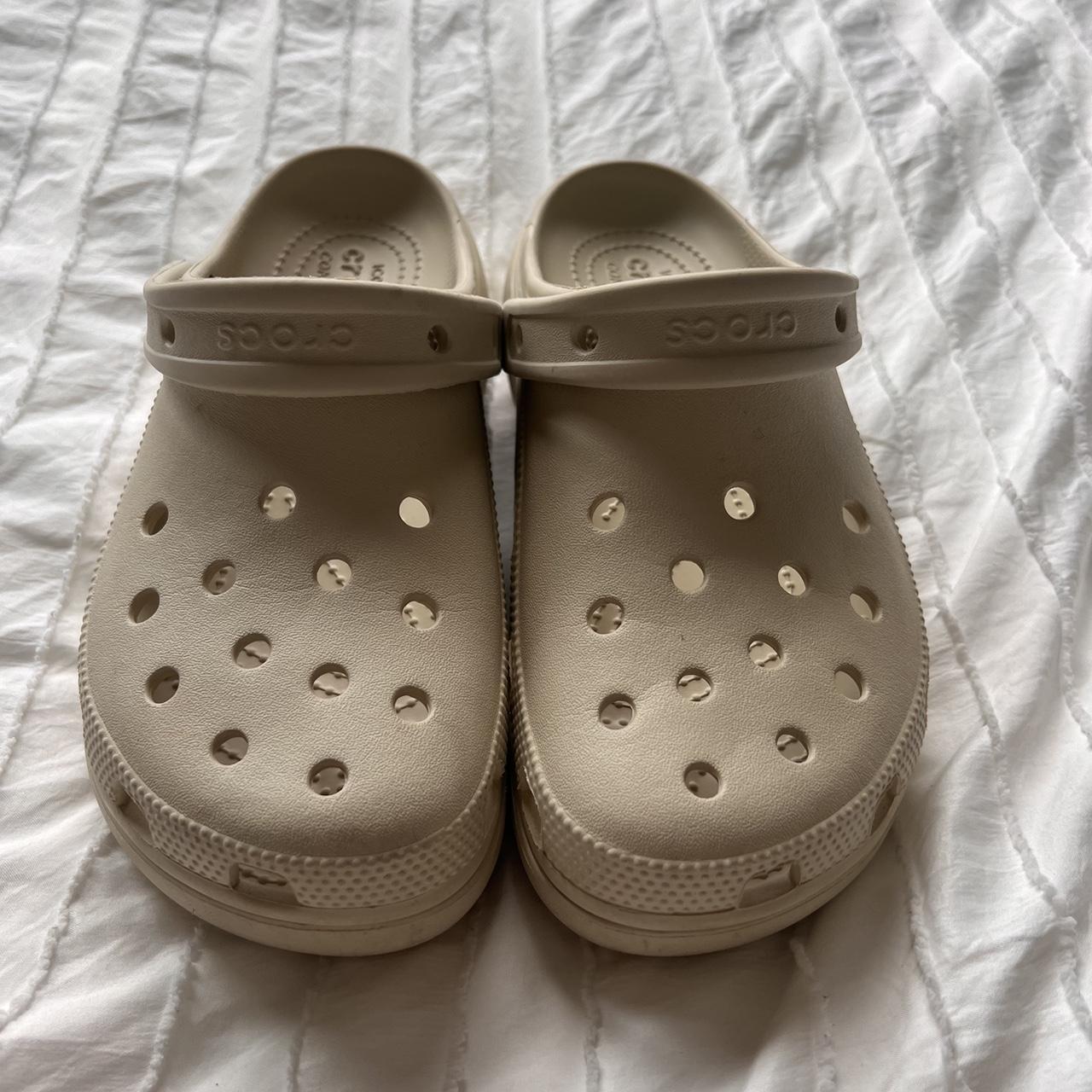 Bone Platform Crocs - Like New, Authentic,... - Depop
