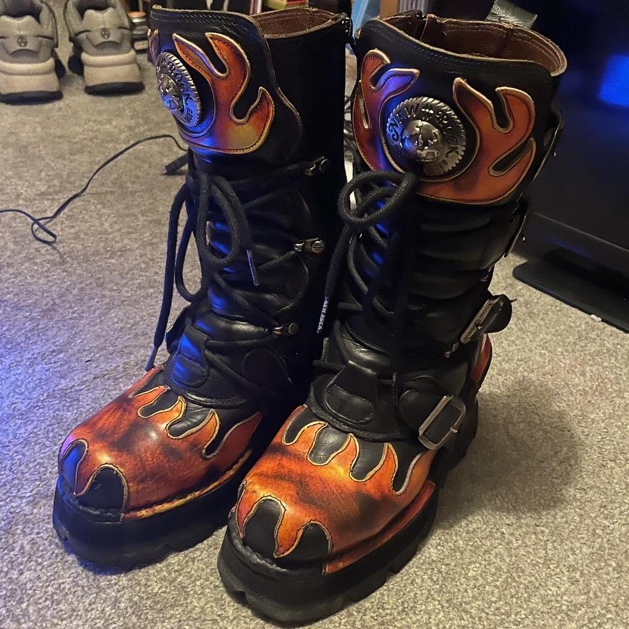 fire new rocks !! red and orange flame new rock... - Depop