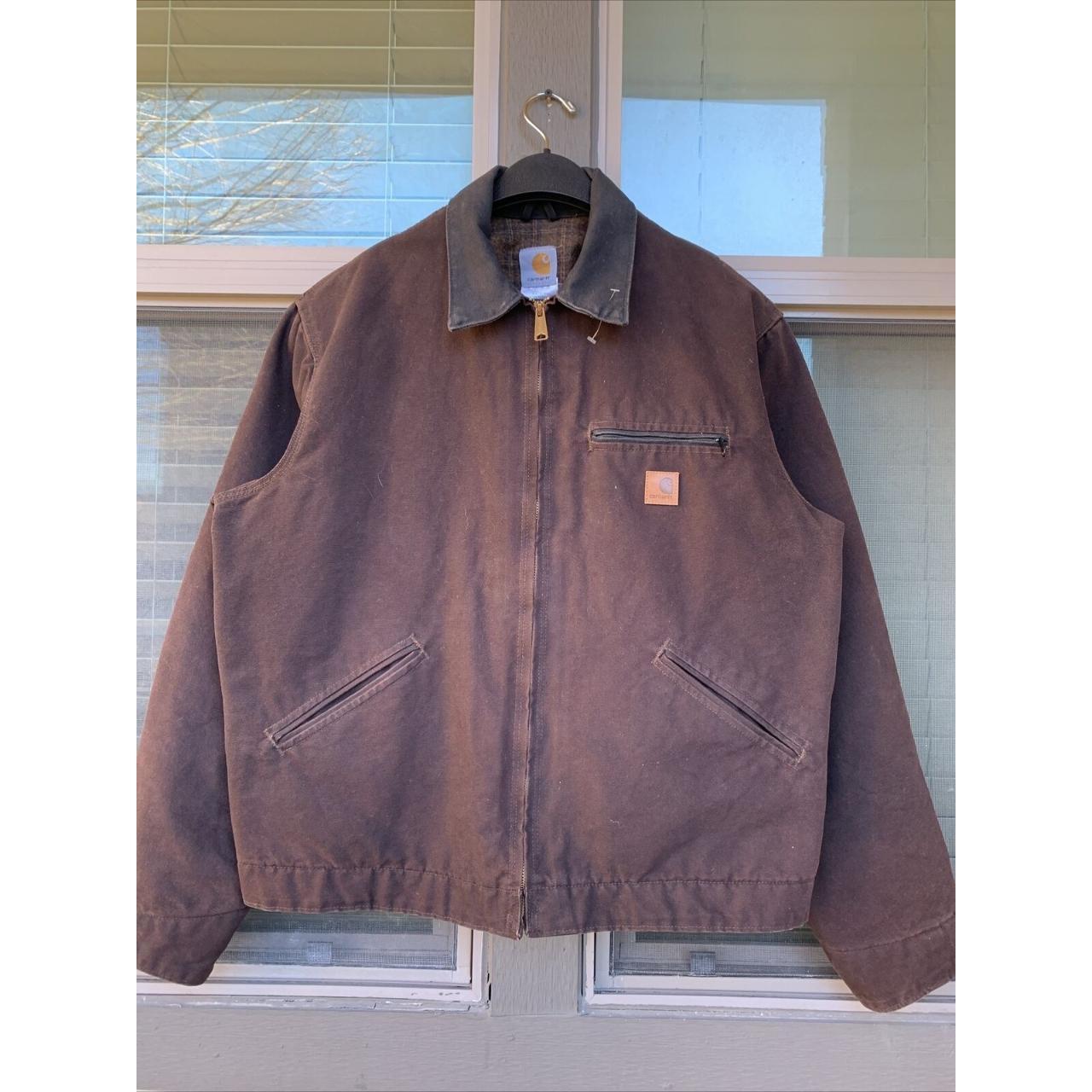 Carhartt Detroit Jacket LARGE TALL J97 Dark Brown... - Depop