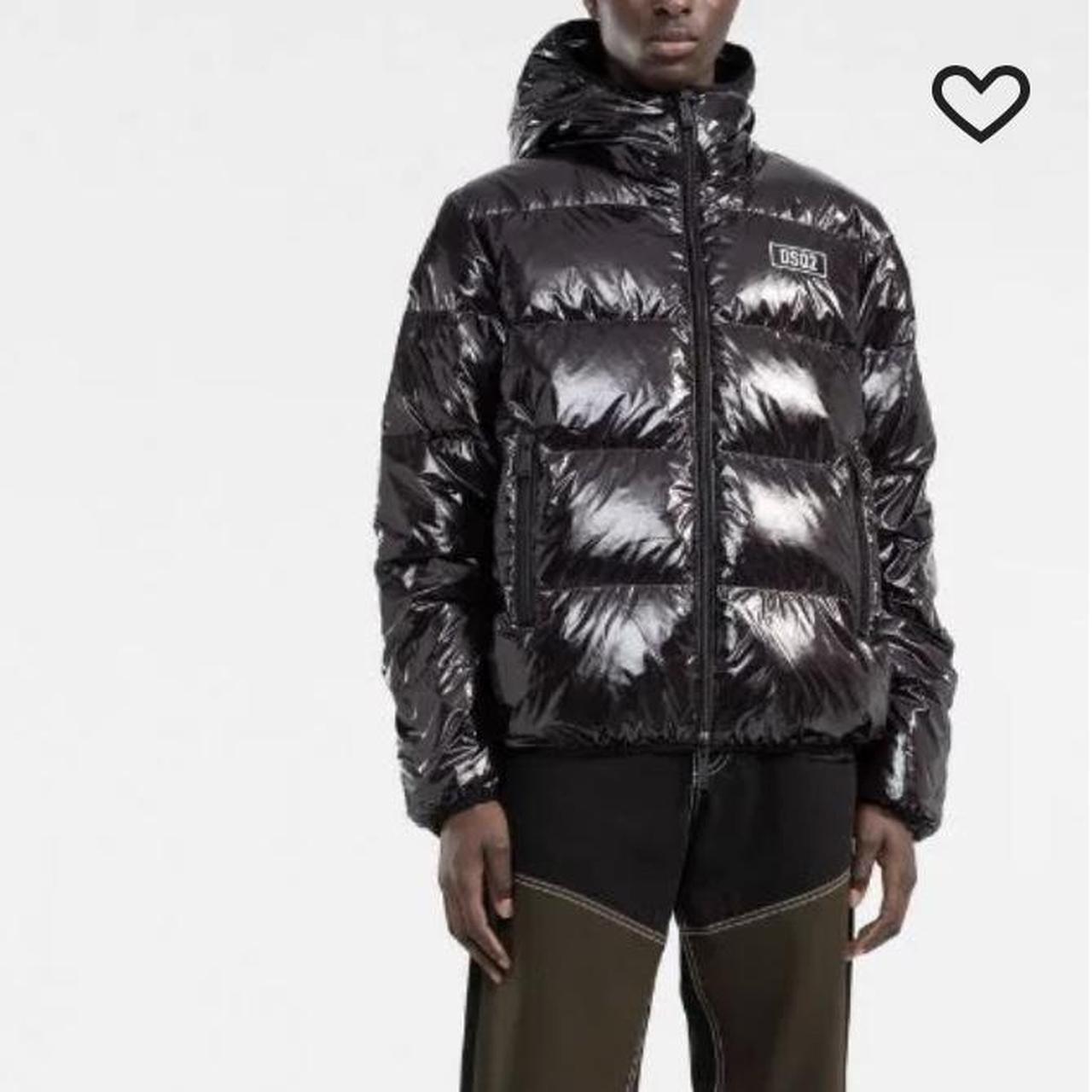 Men’s Dsquared logo patch puffer jacket/coat Shiny... - Depop