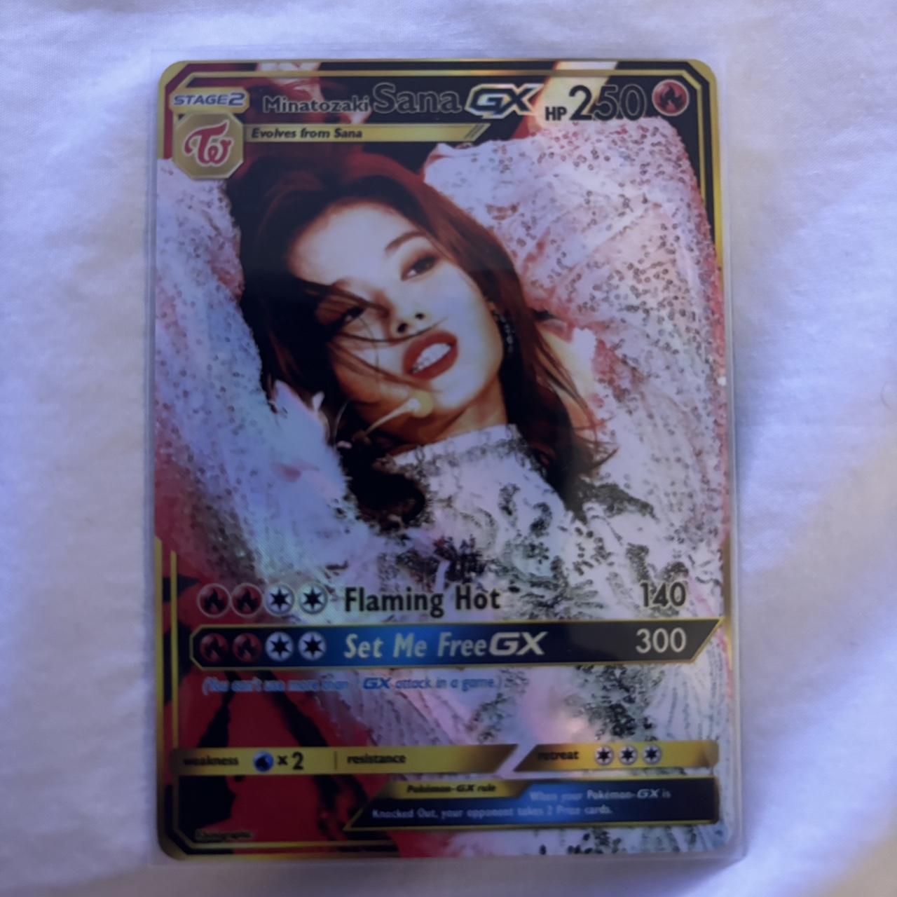 Sana TWICE Ultra rare holographic Pokémon style... - Depop