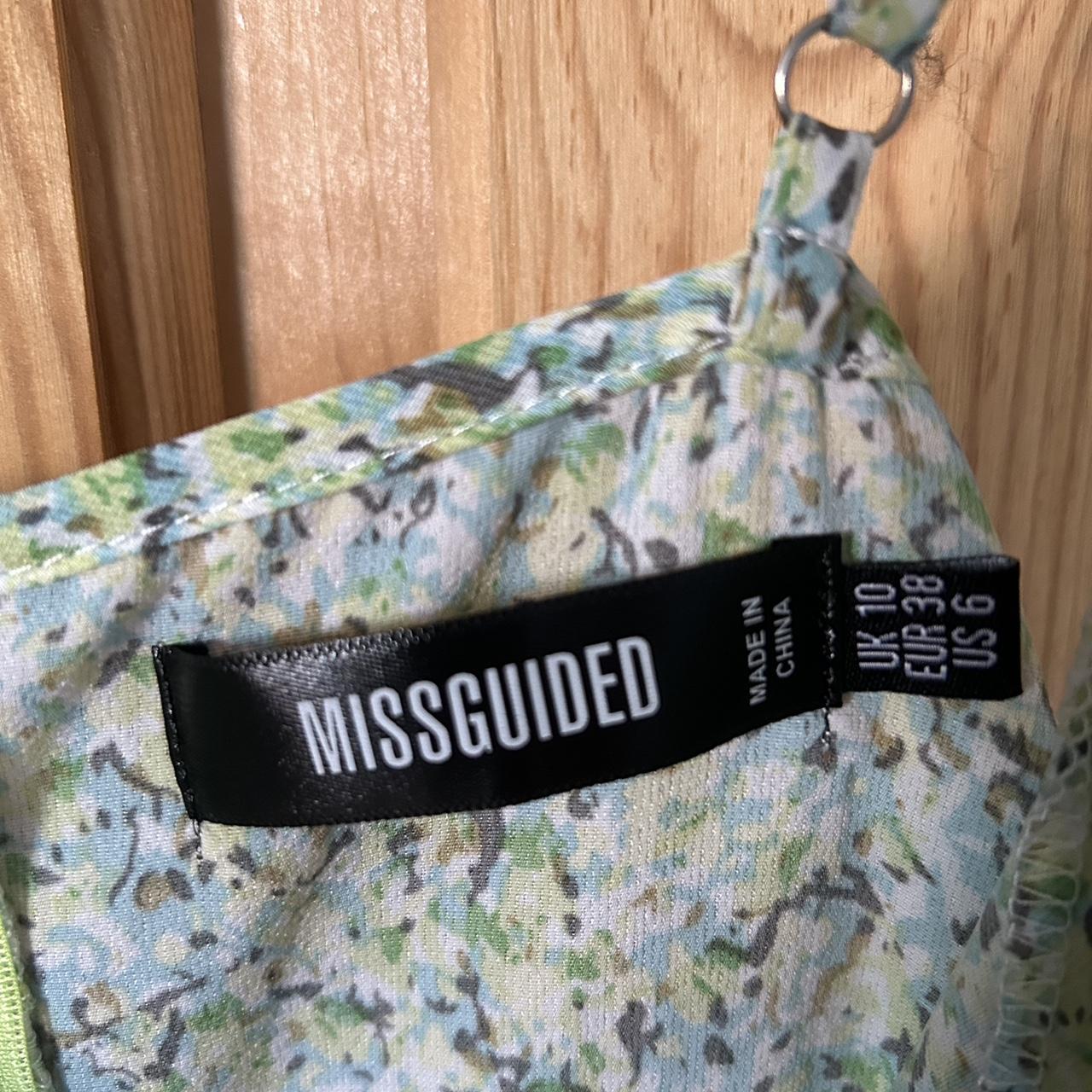 Missguided green Floral Print Cami Cowl Slip Dress... - Depop