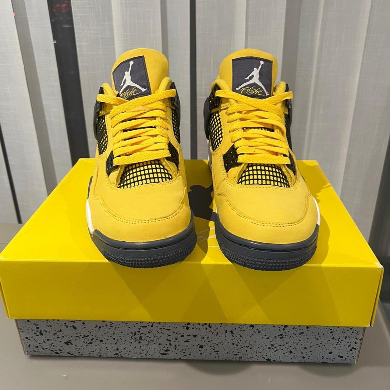 Air Jordan 4 Retro ‘Lightning’ Yellow trainers Mens... - Depop