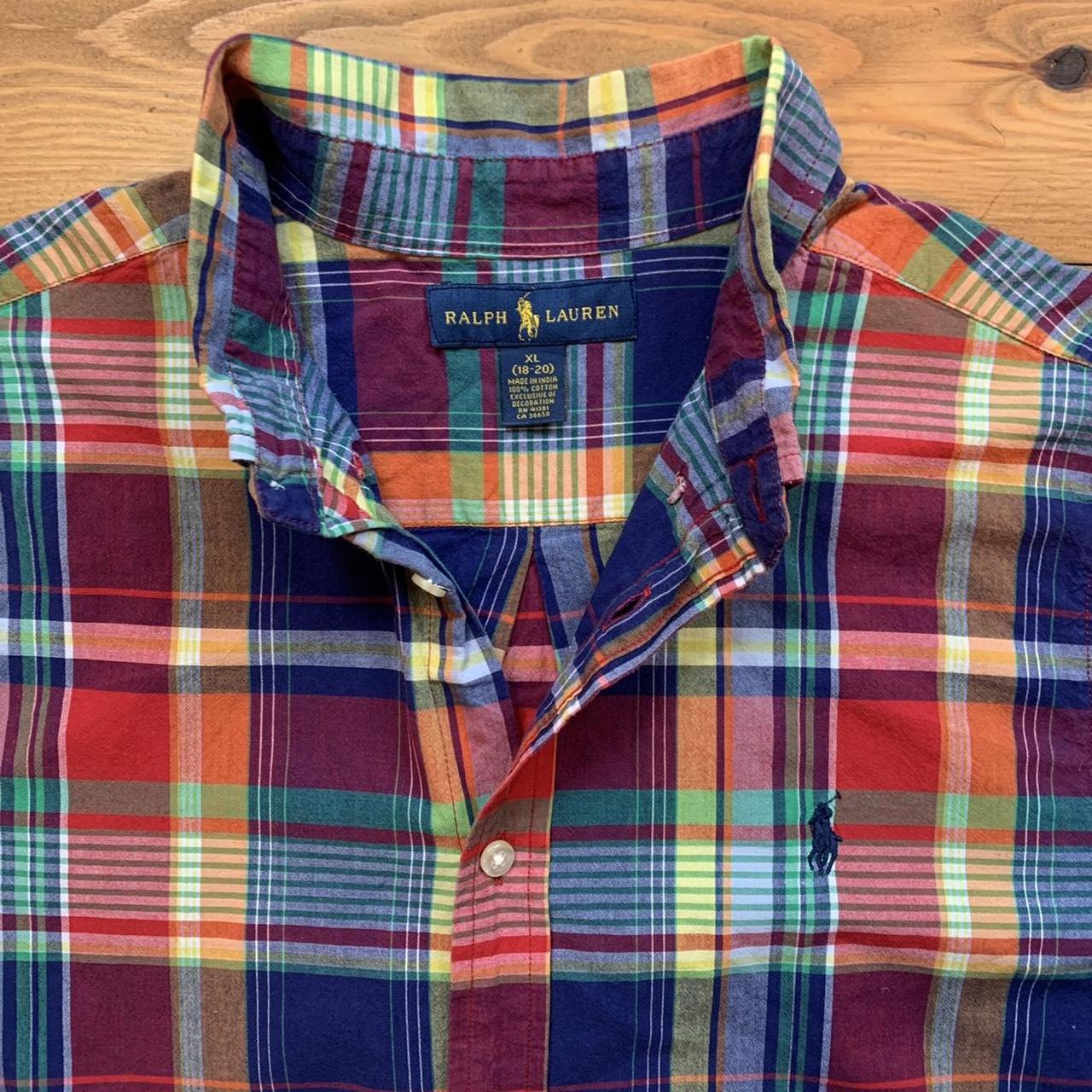 Polo Ralph Lauren chequered pattern short sleeved... - Depop