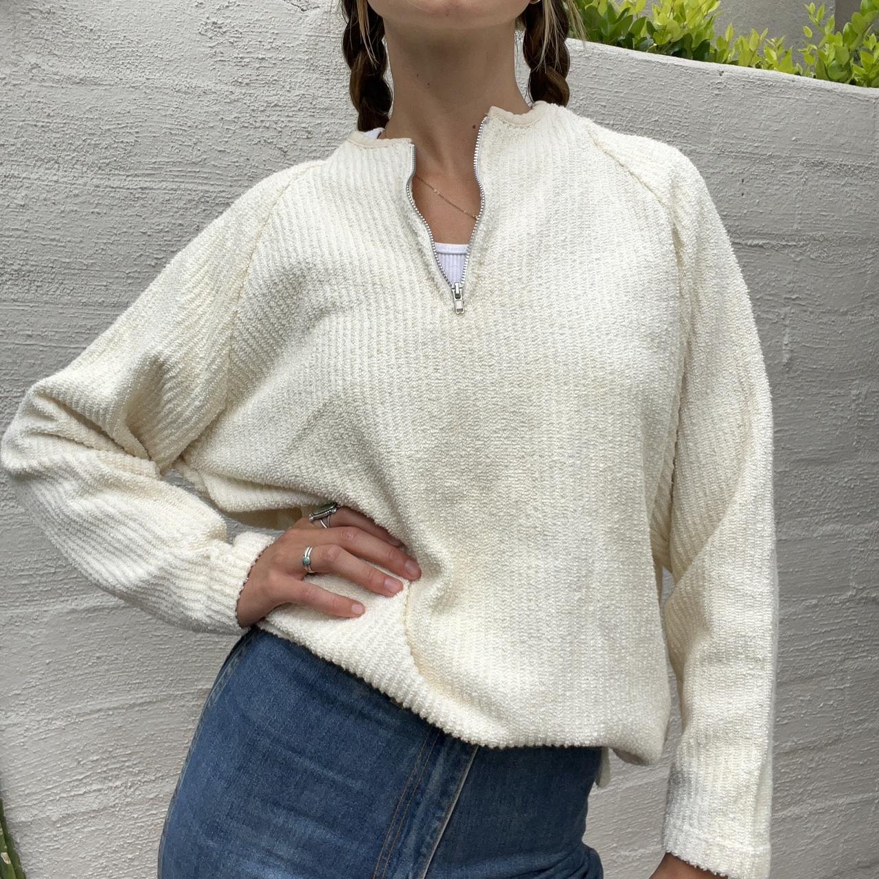 vintage terry cloth pullover. size small... - Depop