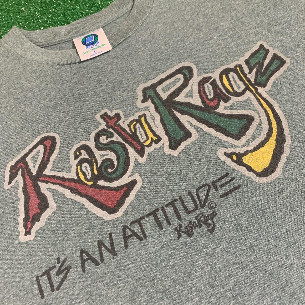 Vintage 90s Rasta Ragz “It’s An Attitude” Green... - Depop
