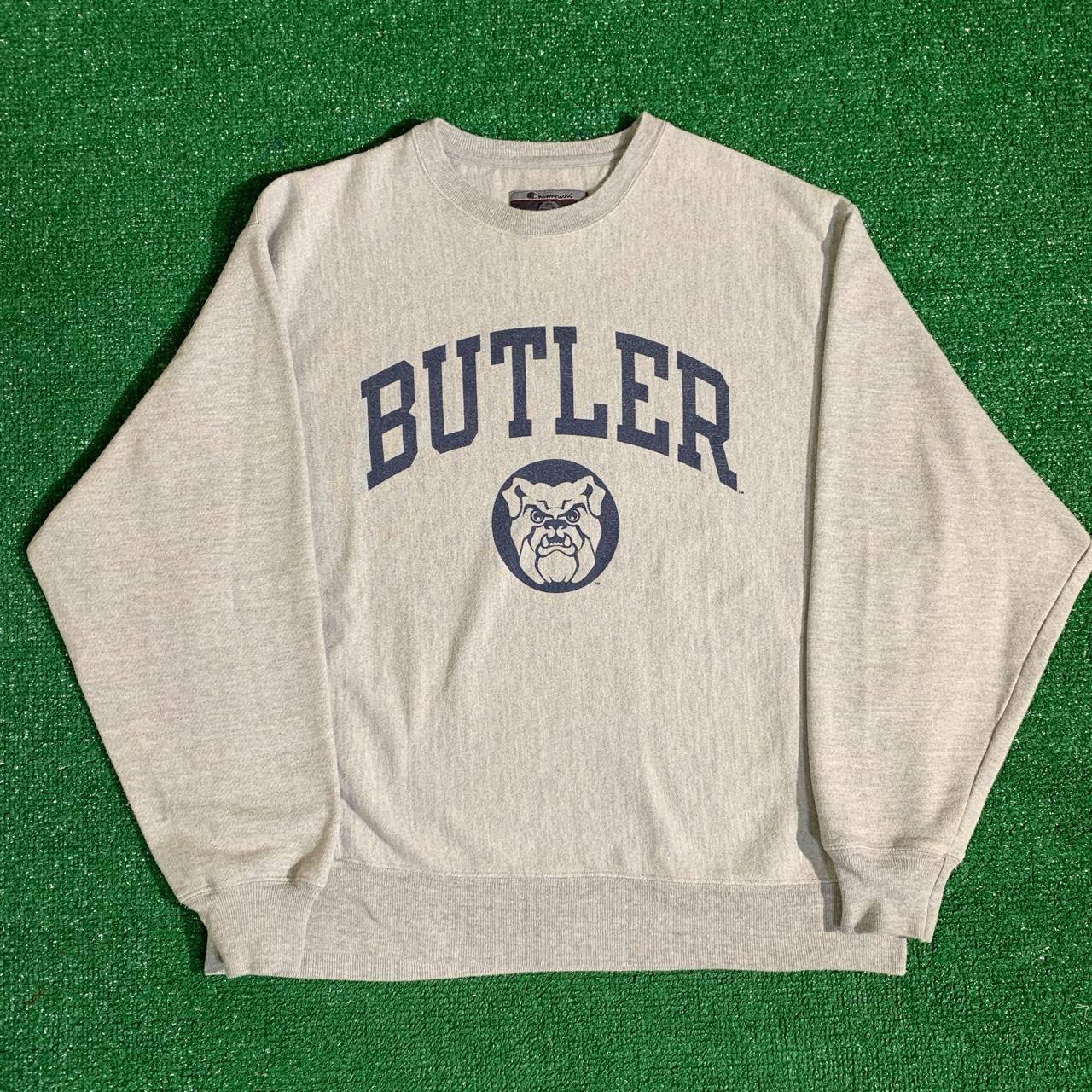 2000s Champion University of Butler Grey Reverse... - Depop