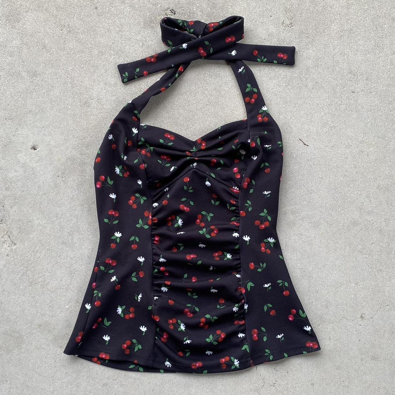 Cherry Pin Up Style Halter Top 🍒 Super cute halter... - Depop