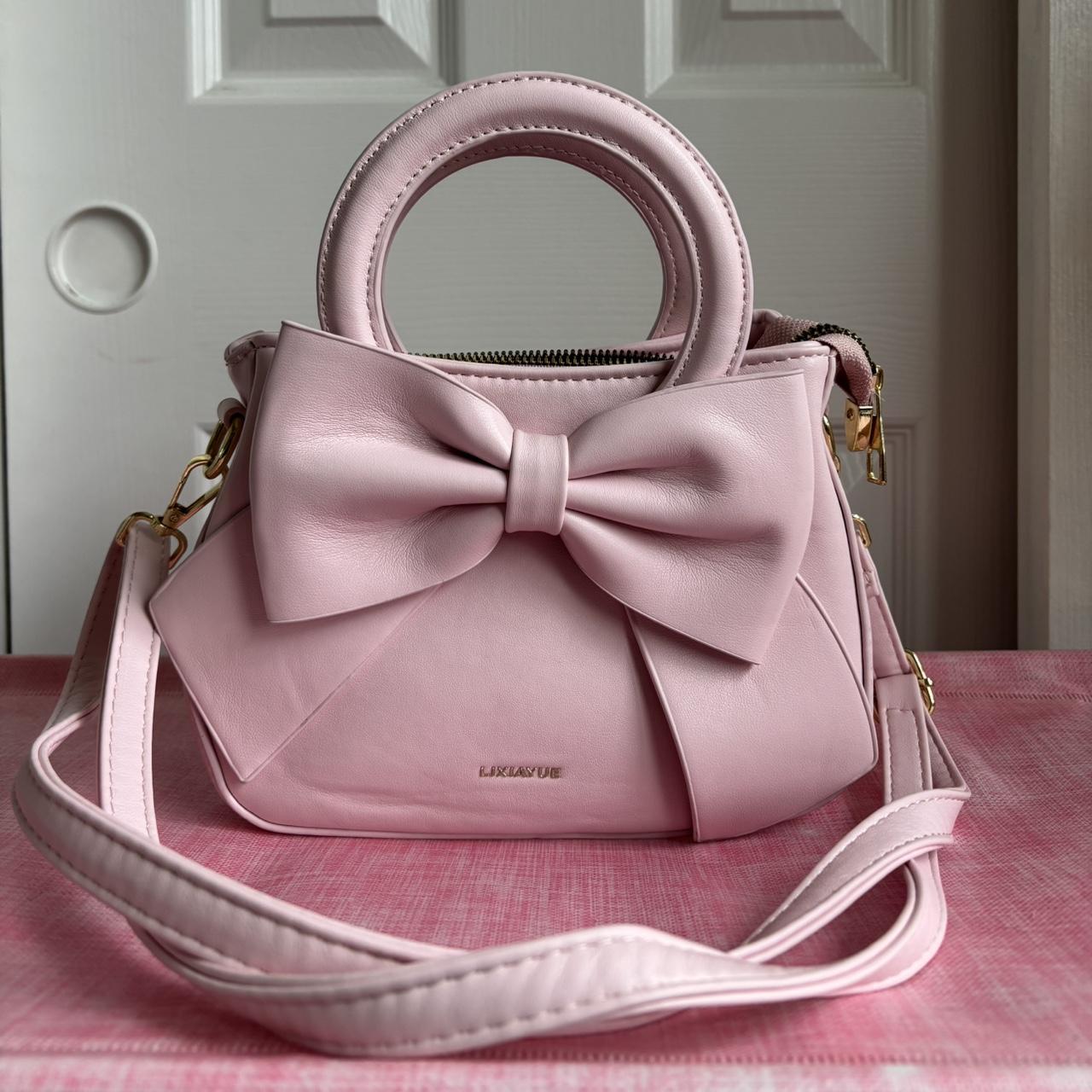 Pink Mini Purse with Bow 🎀 Gold Accents #coquette... - Depop