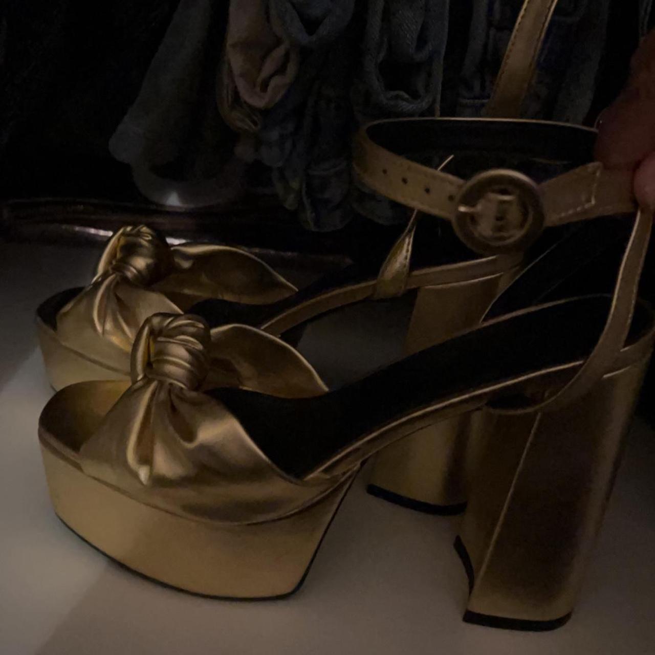 ASOS Women's Gold Sandals | Depop
