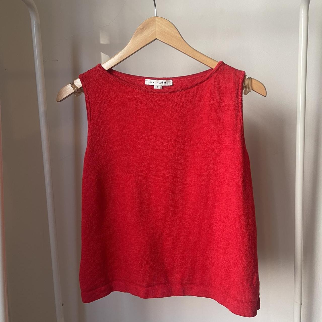 St. John Women's Red Vest | Depop