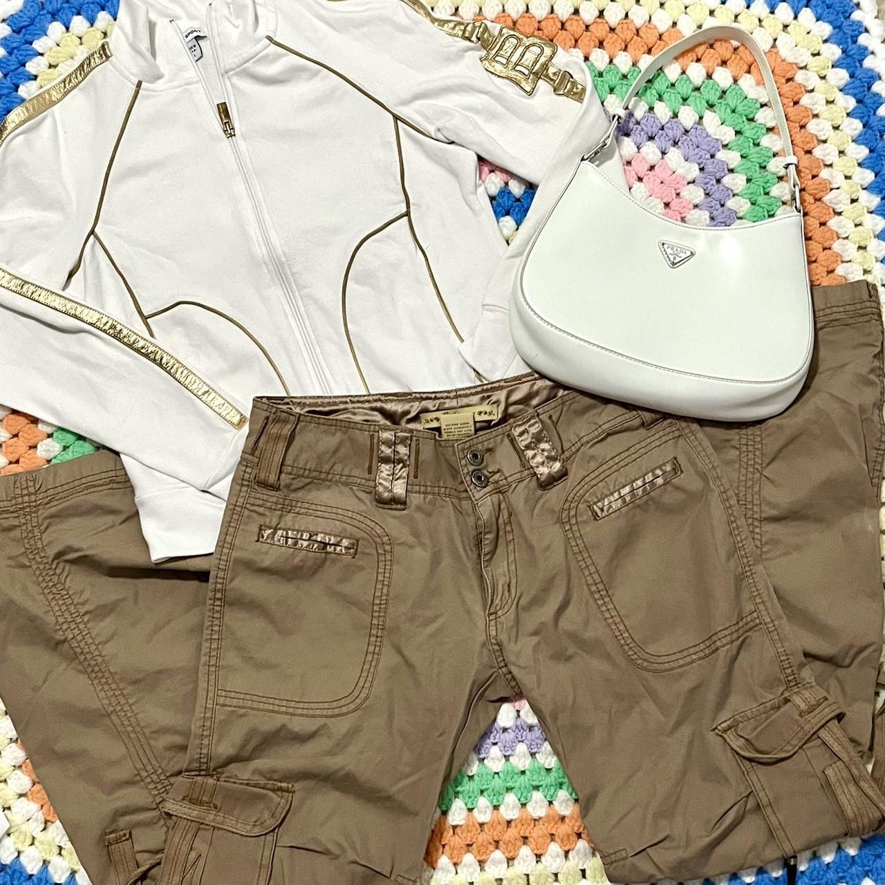 bebe sport white and gold zip up jacket size L last... - Depop