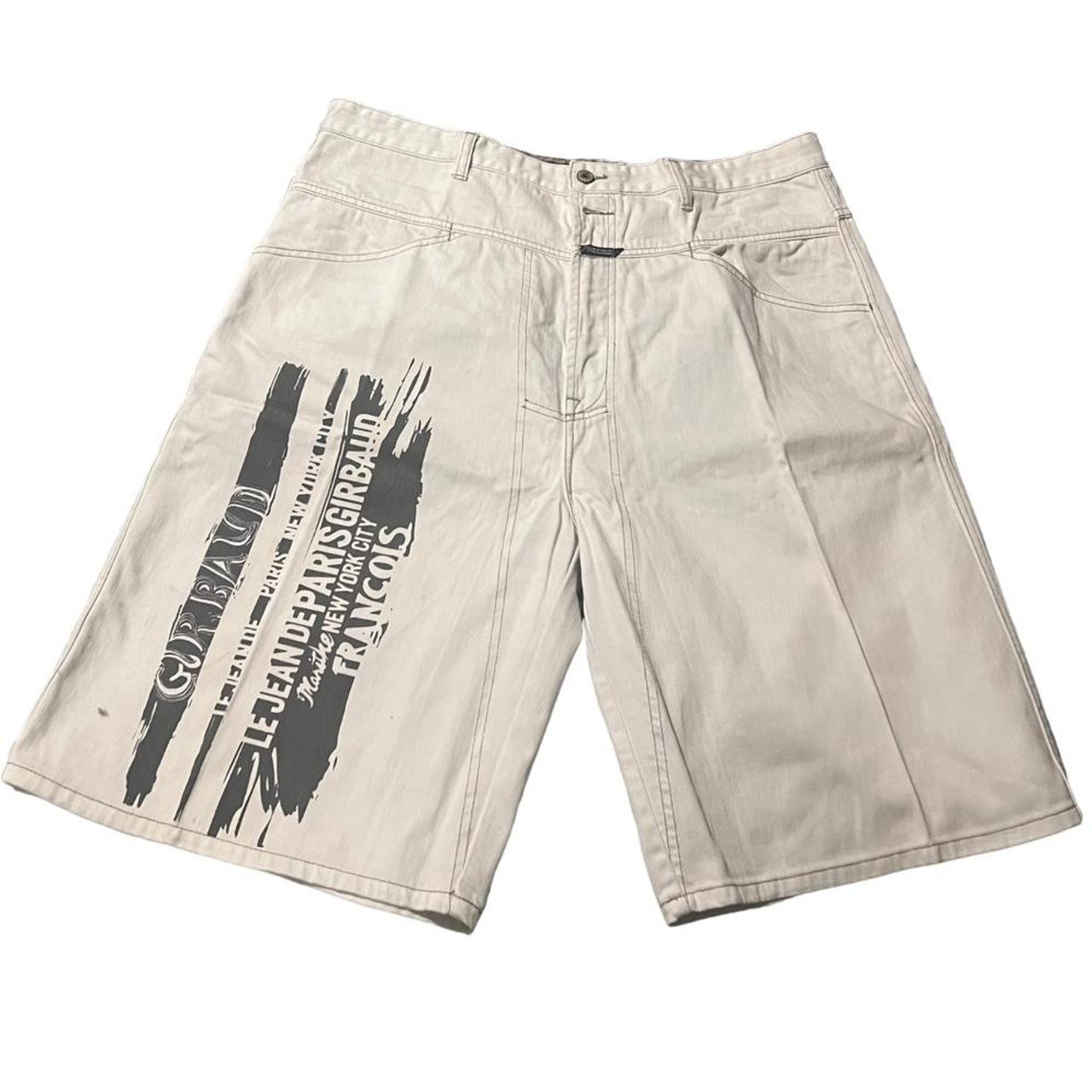 Marithe Francois Girbaud White Baggy jean Shorts... - Depop