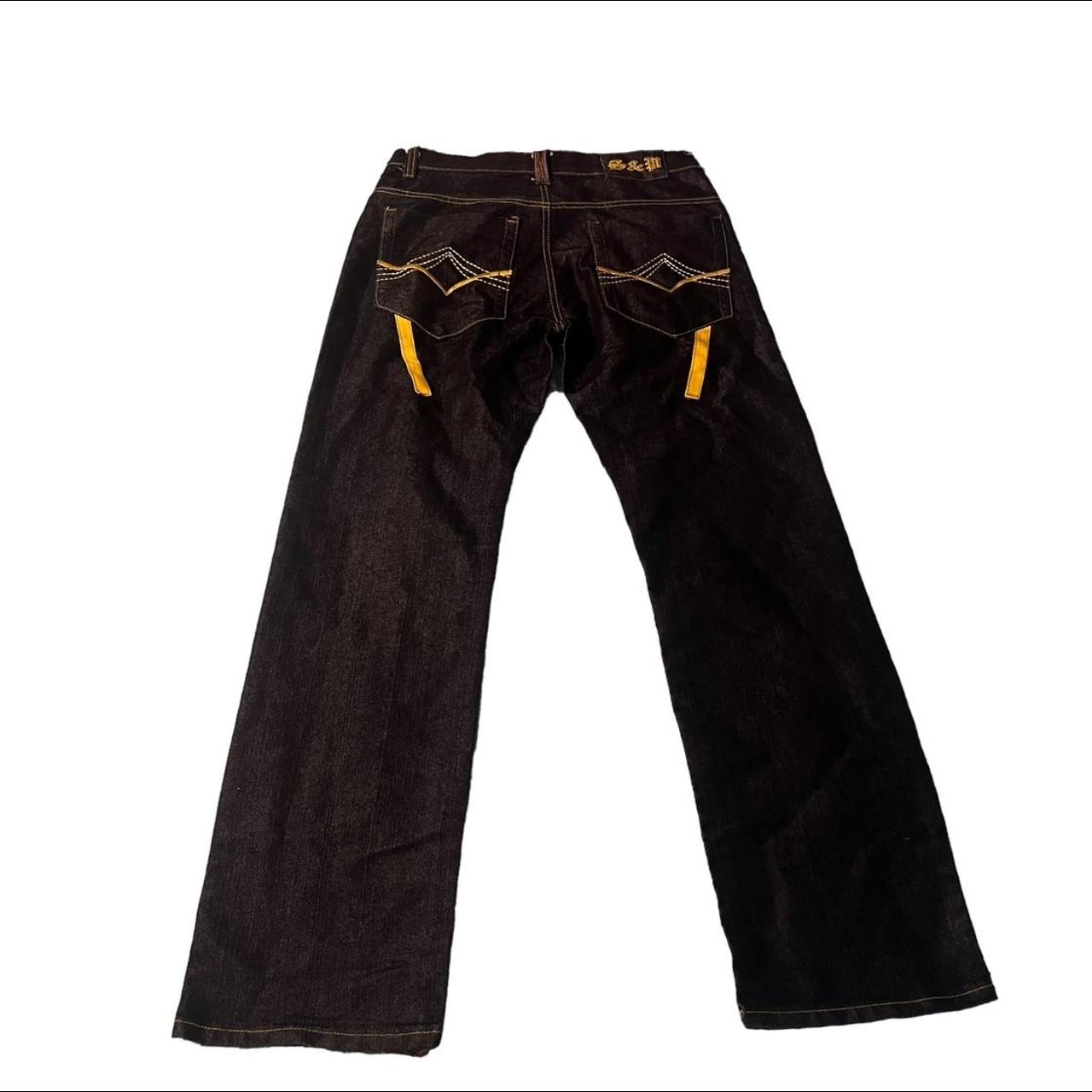 Y2K Baggy S & P Jeans Size Mens 34 X 34 Yellow and... - Depop