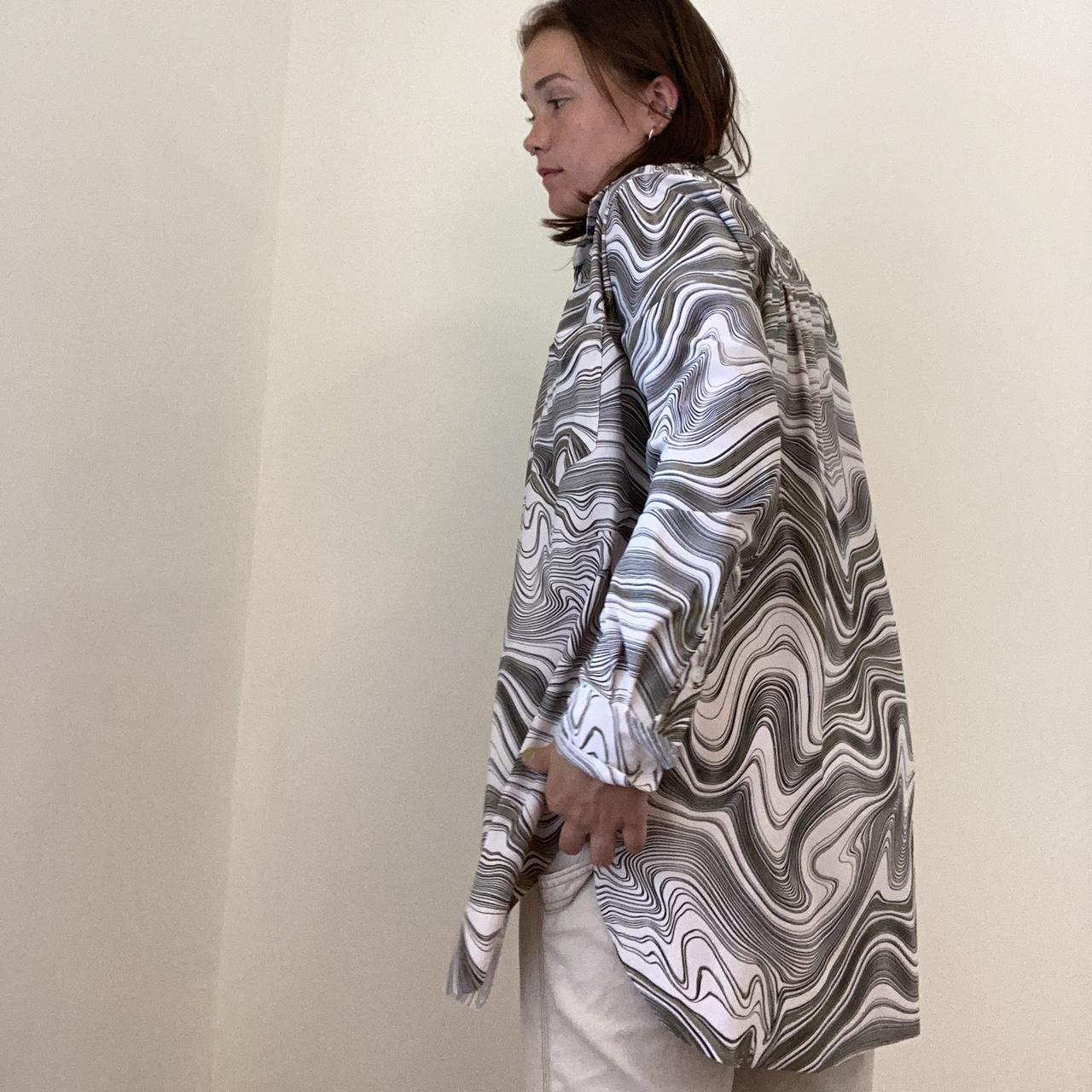 Funky fresh light weight button with swirling green... - Depop