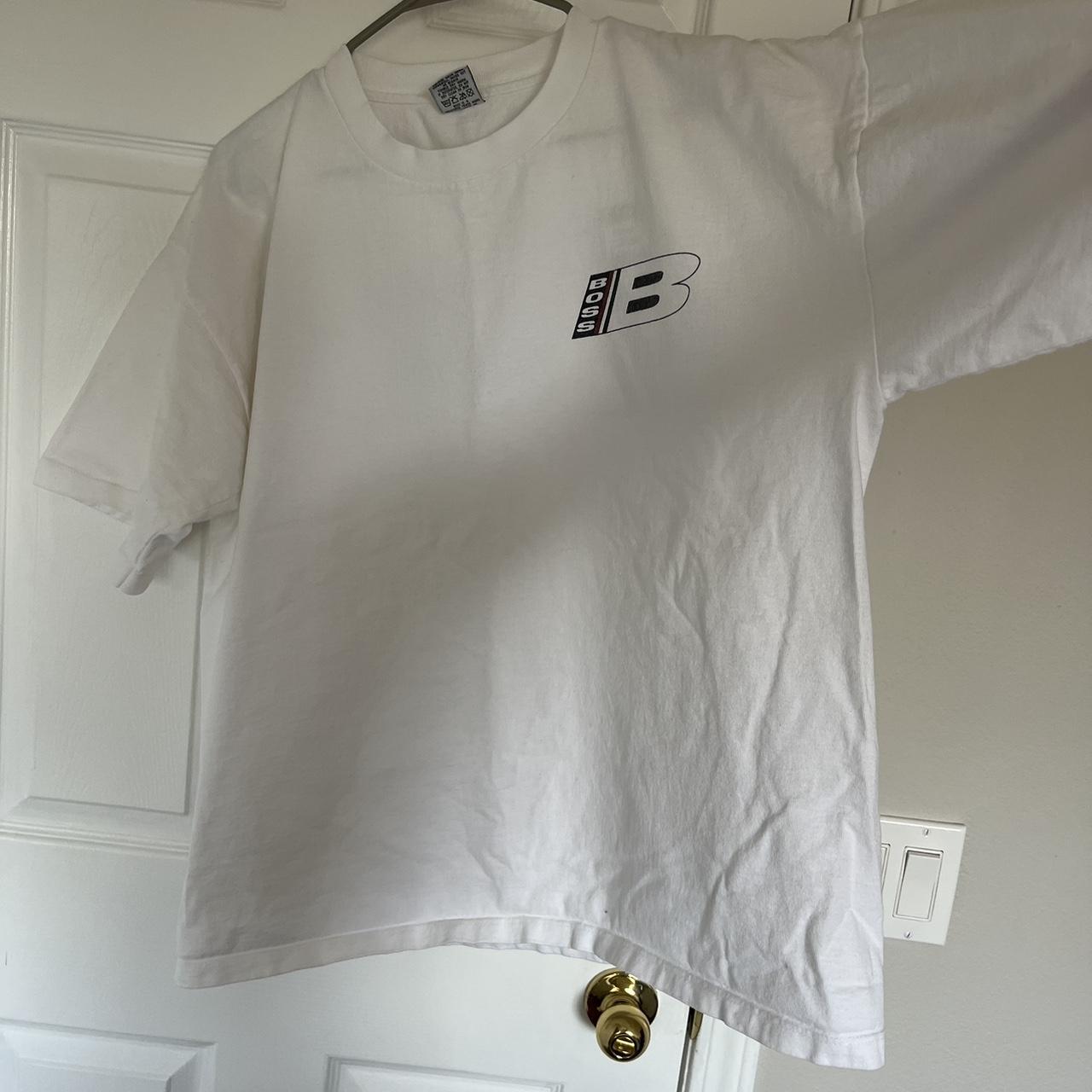 VINTAGE SINGLE STITCH BOSS SHIRT SIZE XL 100% COTON... - Depop