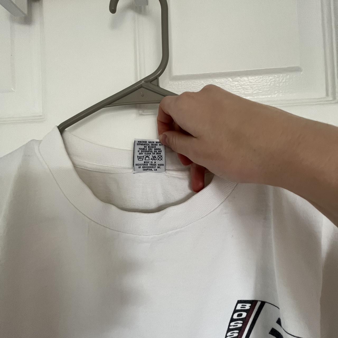 VINTAGE SINGLE STITCH BOSS SHIRT SIZE XL 100% COTON... - Depop