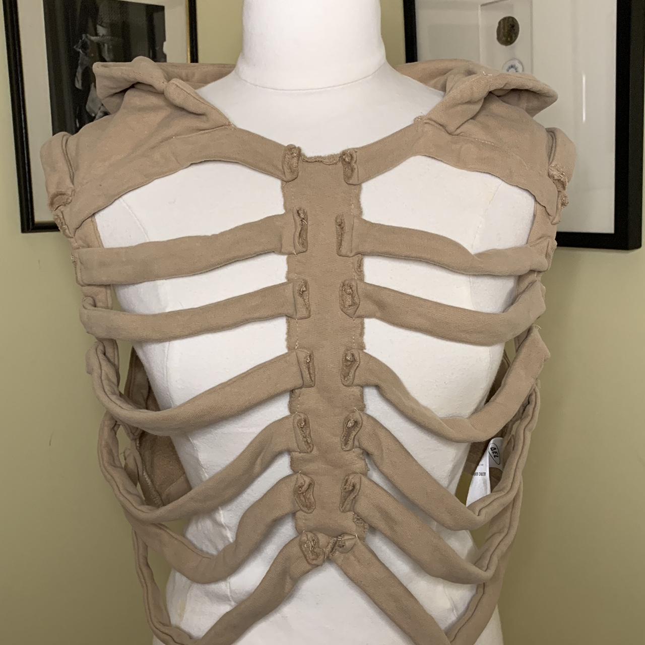 Aelfric Eden distressed skeleton hooded vest. worn... - Depop