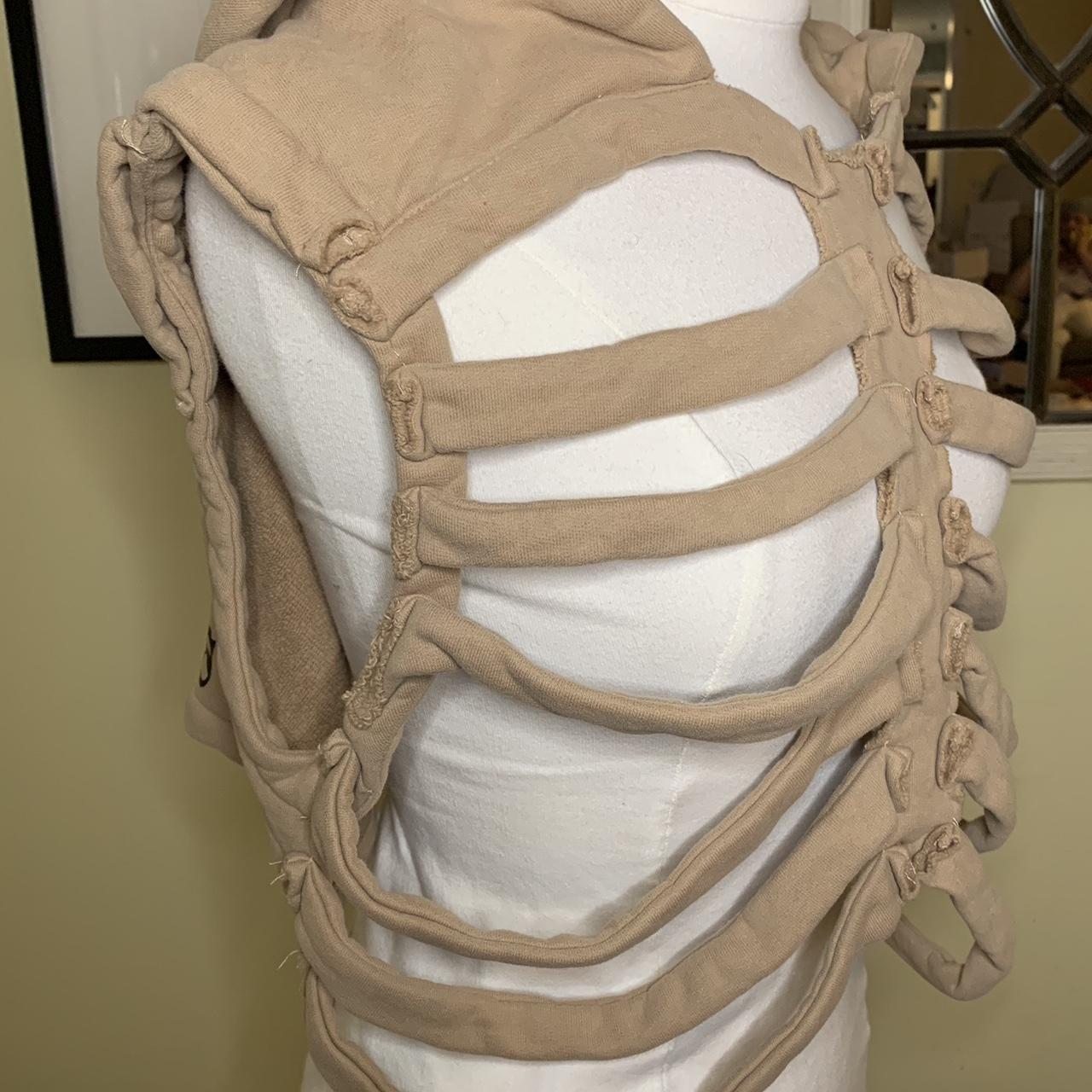Aelfric Eden distressed skeleton hooded vest. worn... - Depop